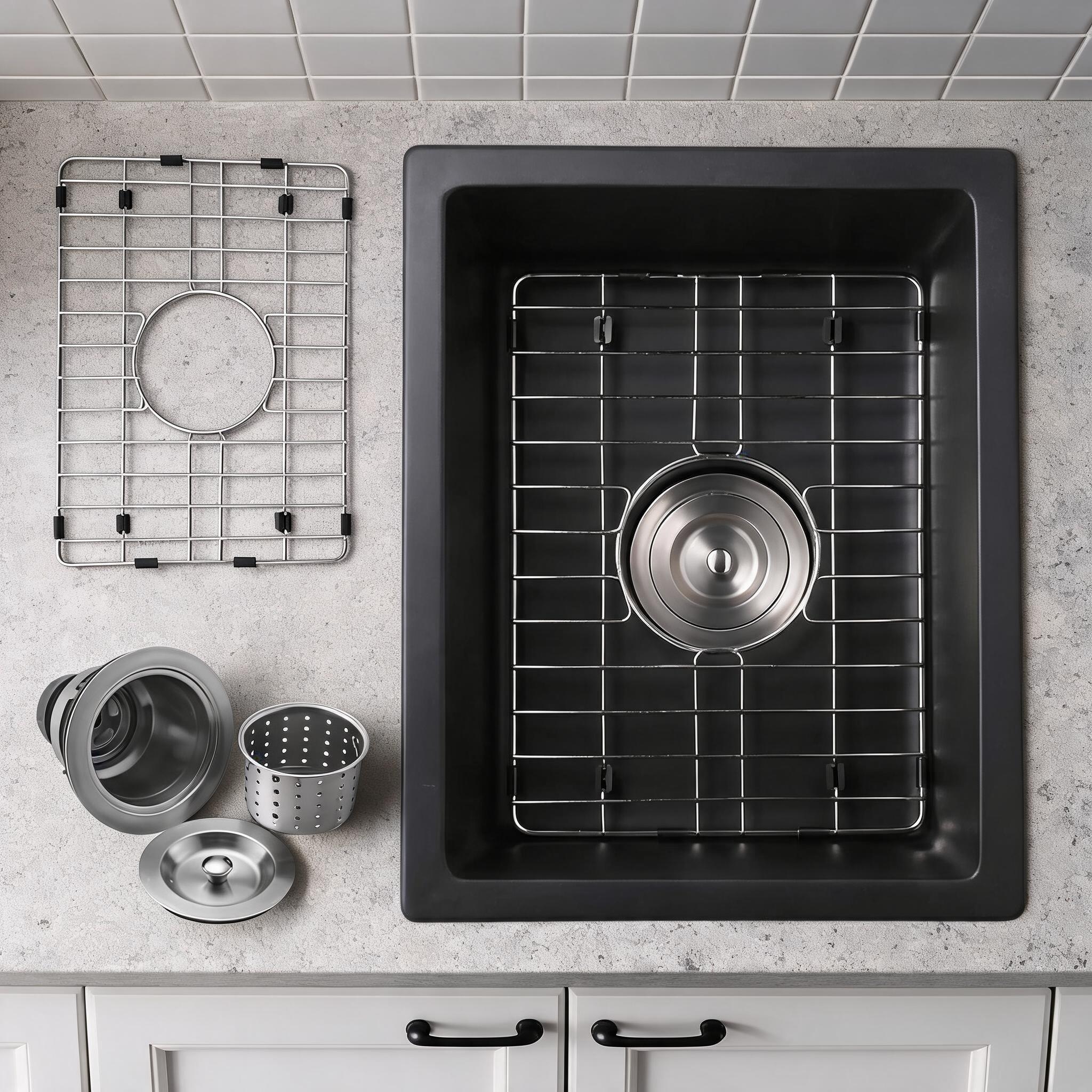 Watnature Modern Undermount Bar Sink 13.77 L times 17.71 W Sleek Black ...