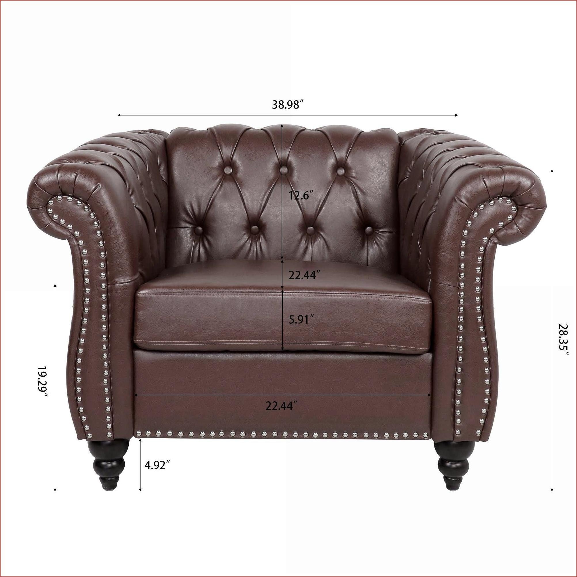 Watnature 1 Seater Single Sofa Accent Chair Upholstered Small Chair ...