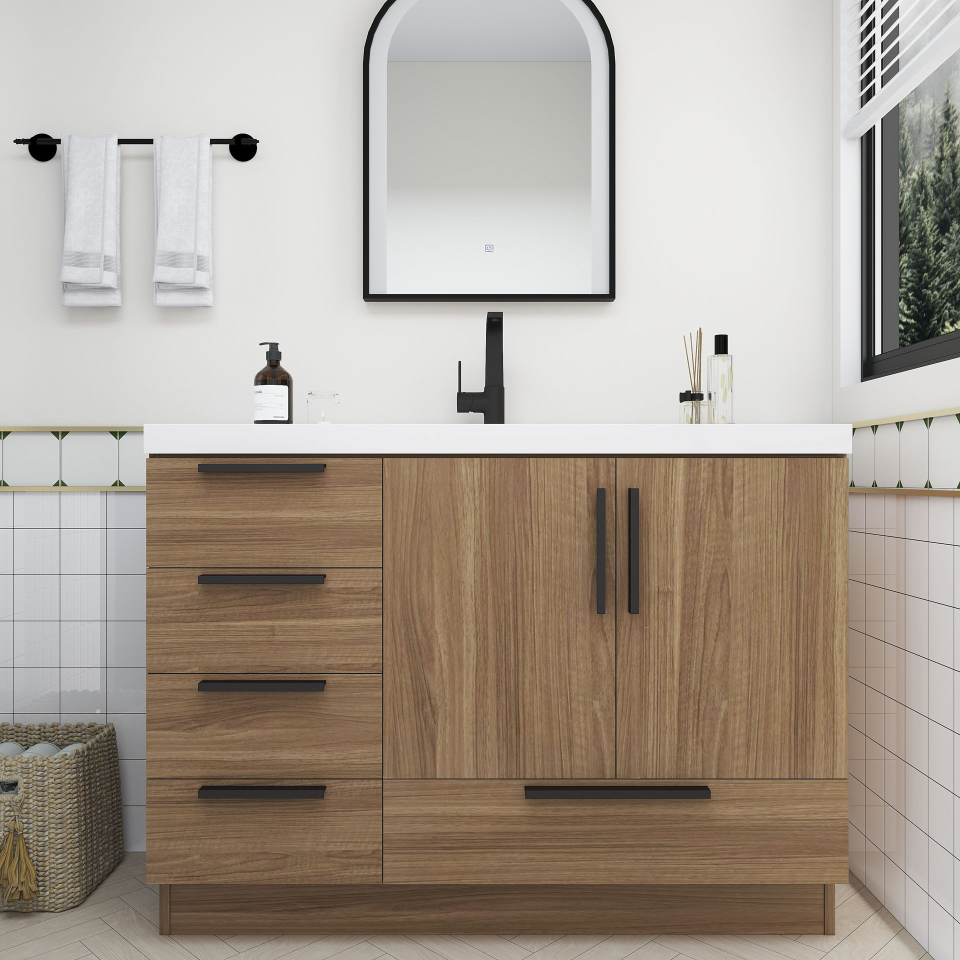 BV Better Vanity Carla 48-in Rose Wood Undermount Single Sink Bathroom ...