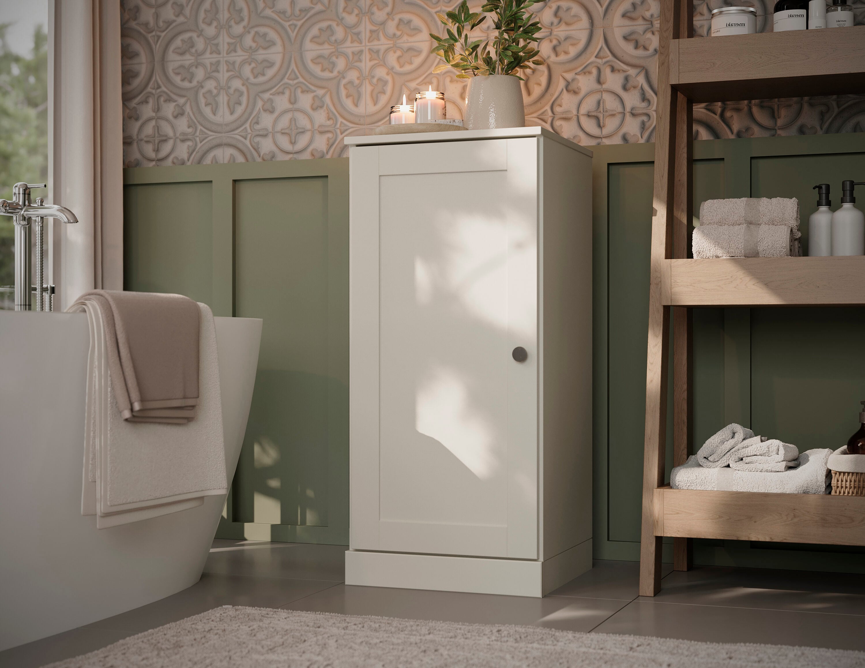 Palace Imports Solid Wood Short Narrow Shaker Bathroom Linen Laundry ...