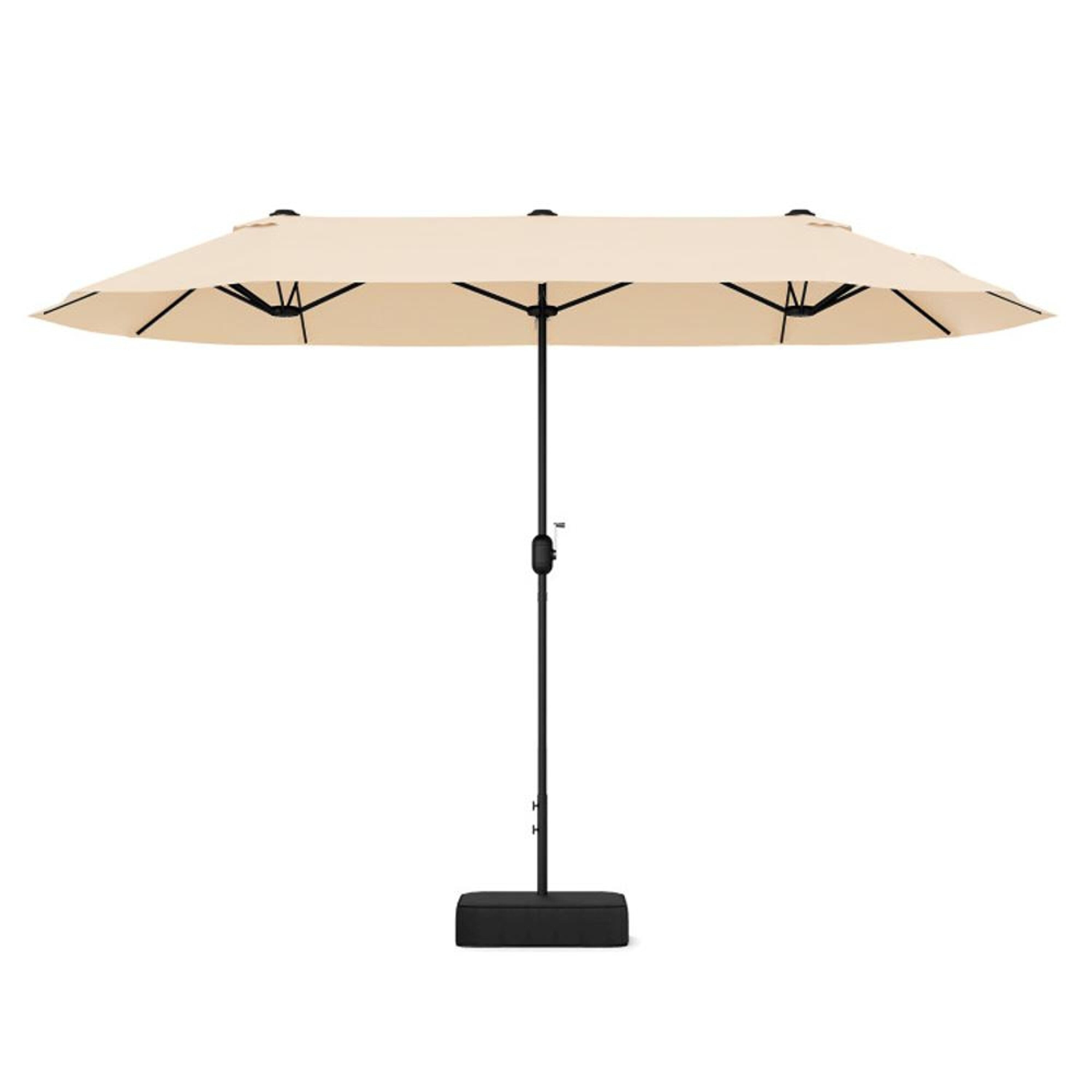 BABOOM 13-ft Steel Beige Market Patio Umbrella with Base BOM-1519BE-CO ...