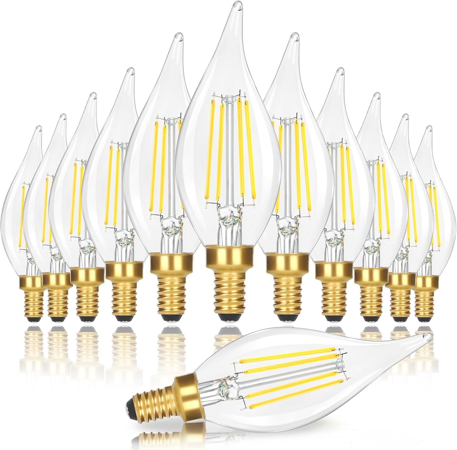 Nordic Hygge E12 Candelabra LED Light Bulbs Dimmable 40 Watt Equivalent ...