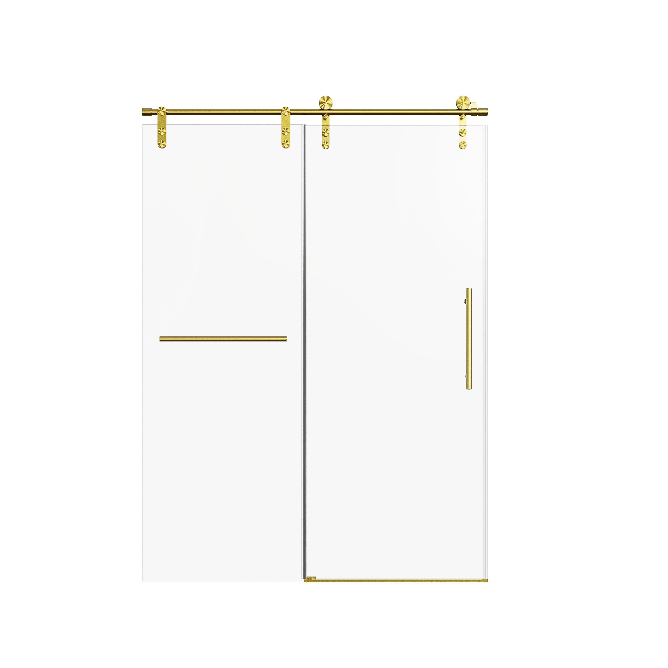 LIVACA 50 to 54 inch W x 76 inch H Brushed Gold Frameless Single ...