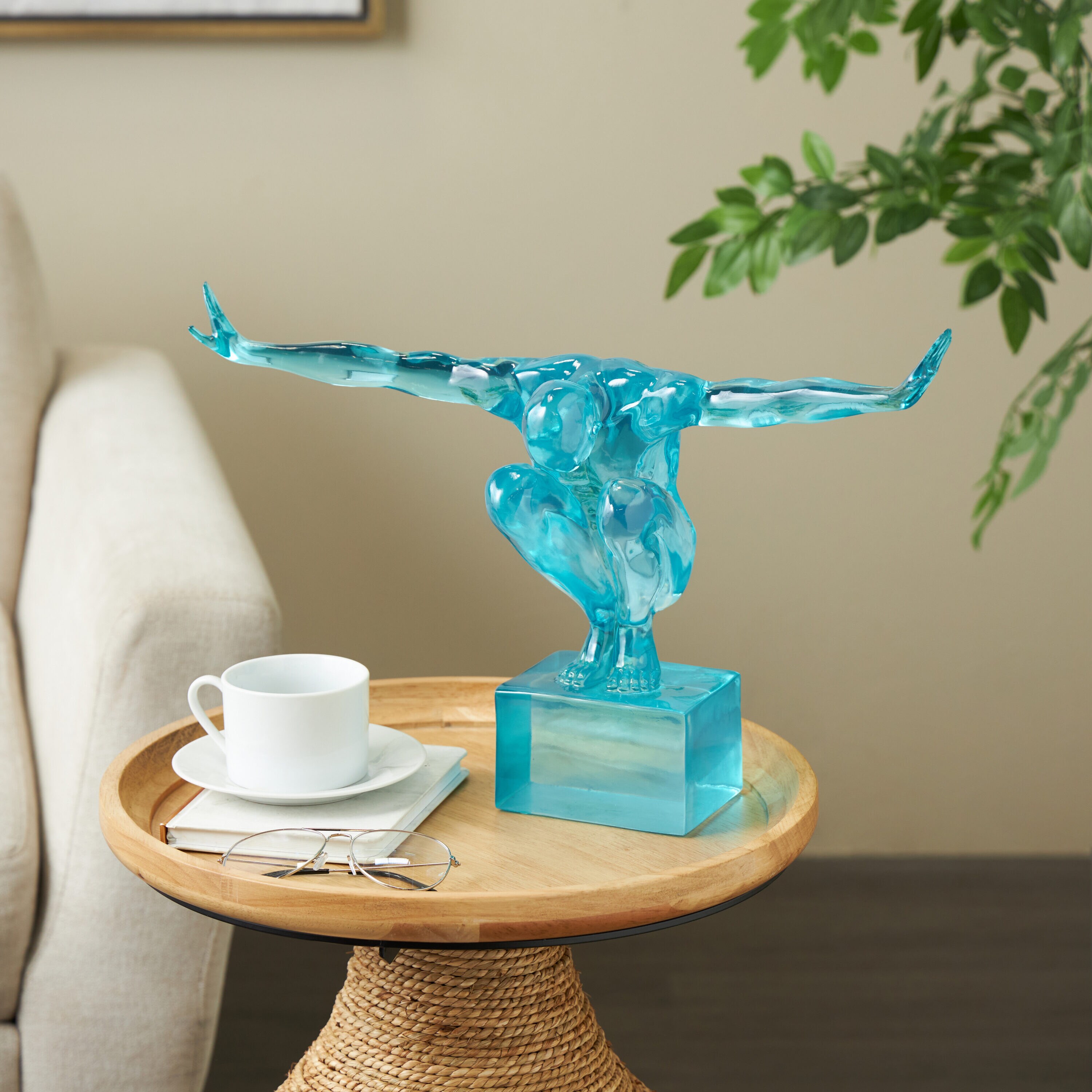 Grayson Lane Resin Light Blue Sculpture in the Decorative Accessories ...