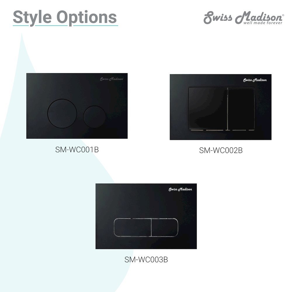 Swiss Madison Wall Mount Dual Flush Actuator Plate with Rectangle Push ...