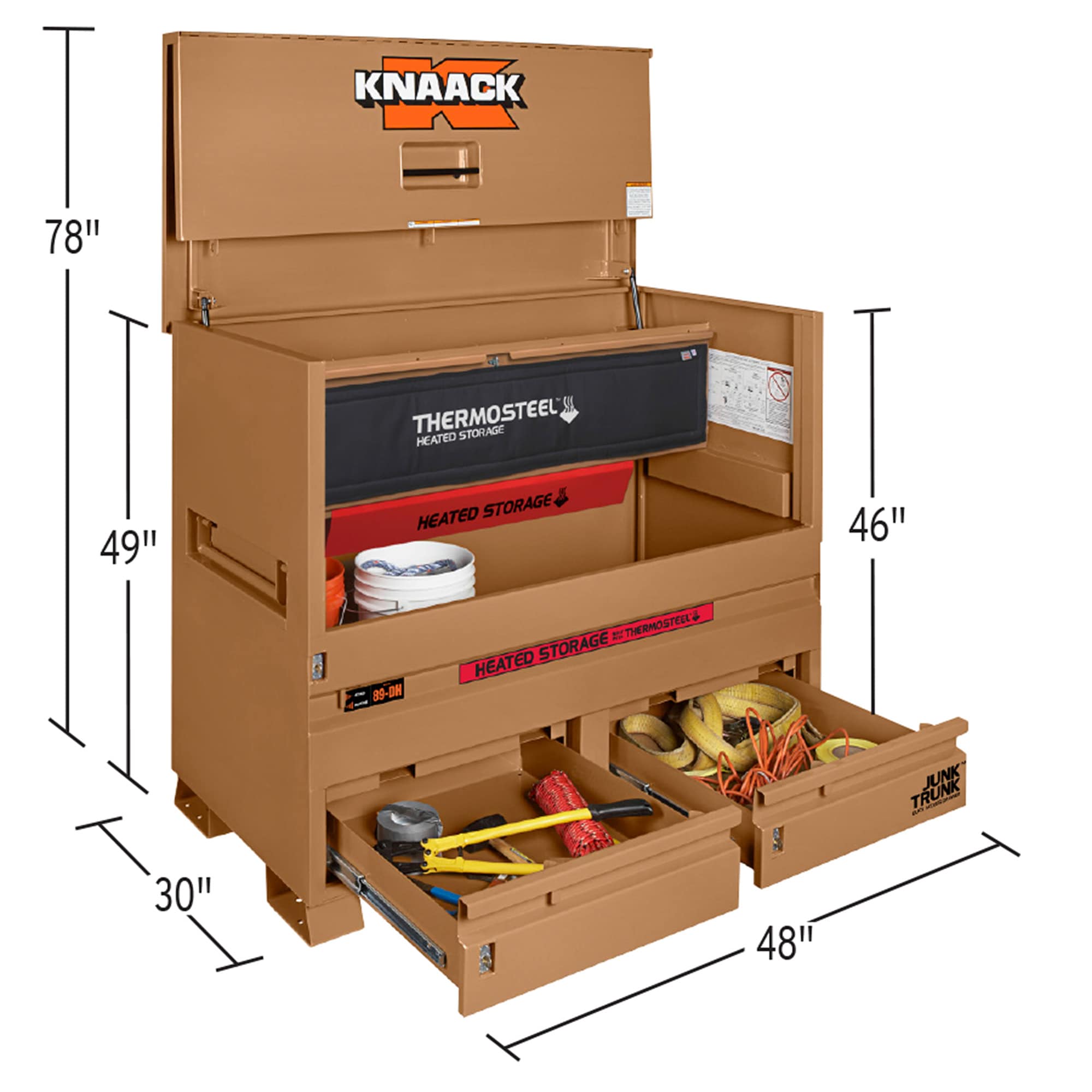 KNAACK 60-in W x 30-in L x 49-in H Bronze Steel Jobsite Box at Lowes.com