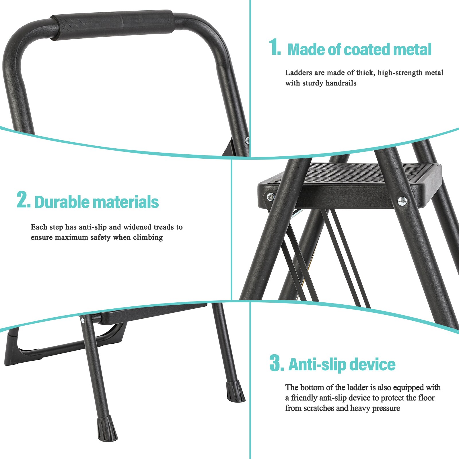 Maocao Hoom 2 -Step 330-lb Capacity Steel Foldable Step Stool in the ...