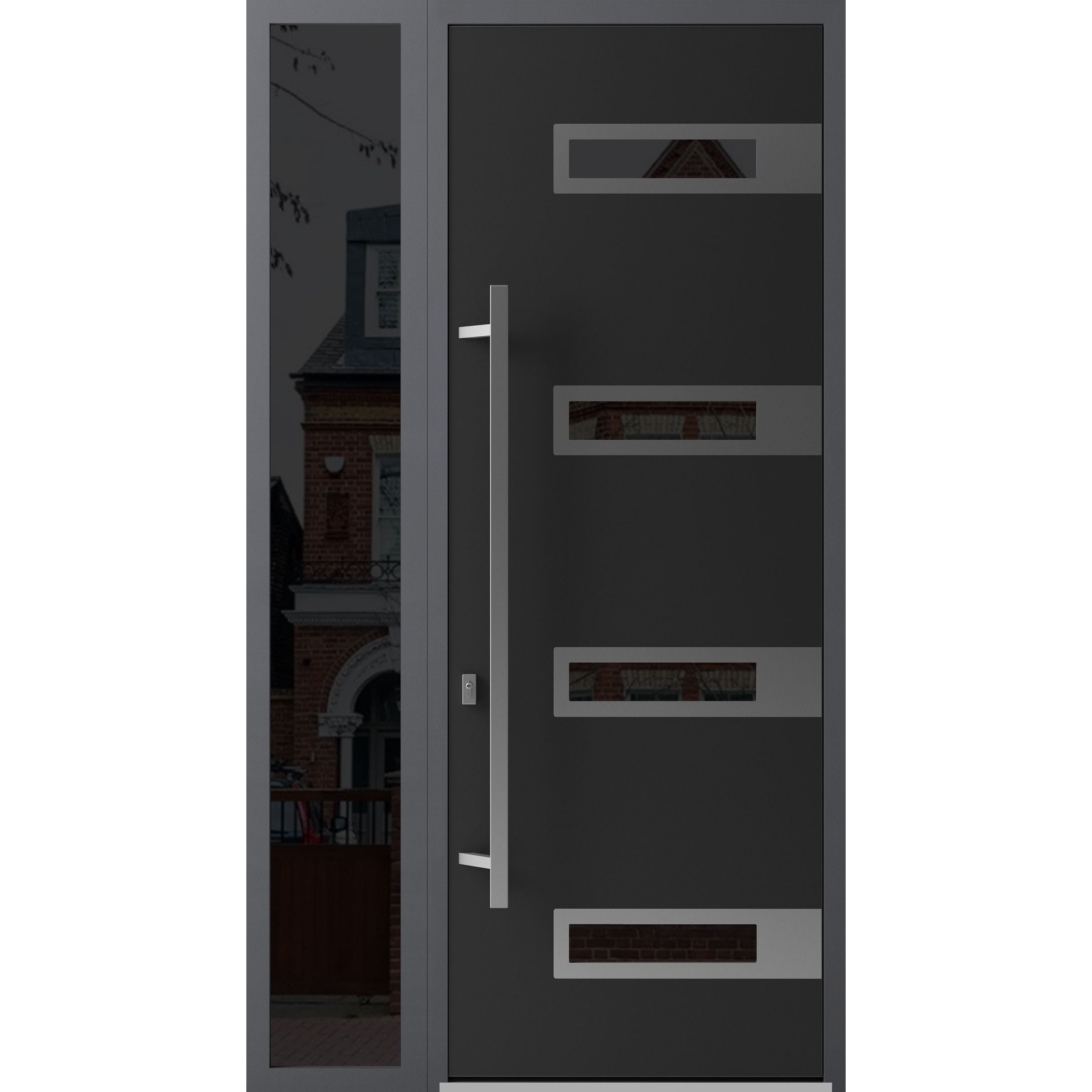 Vdom doors Front Exterior Prehung Steel Door - Ronex 0131 Black Enamel ...