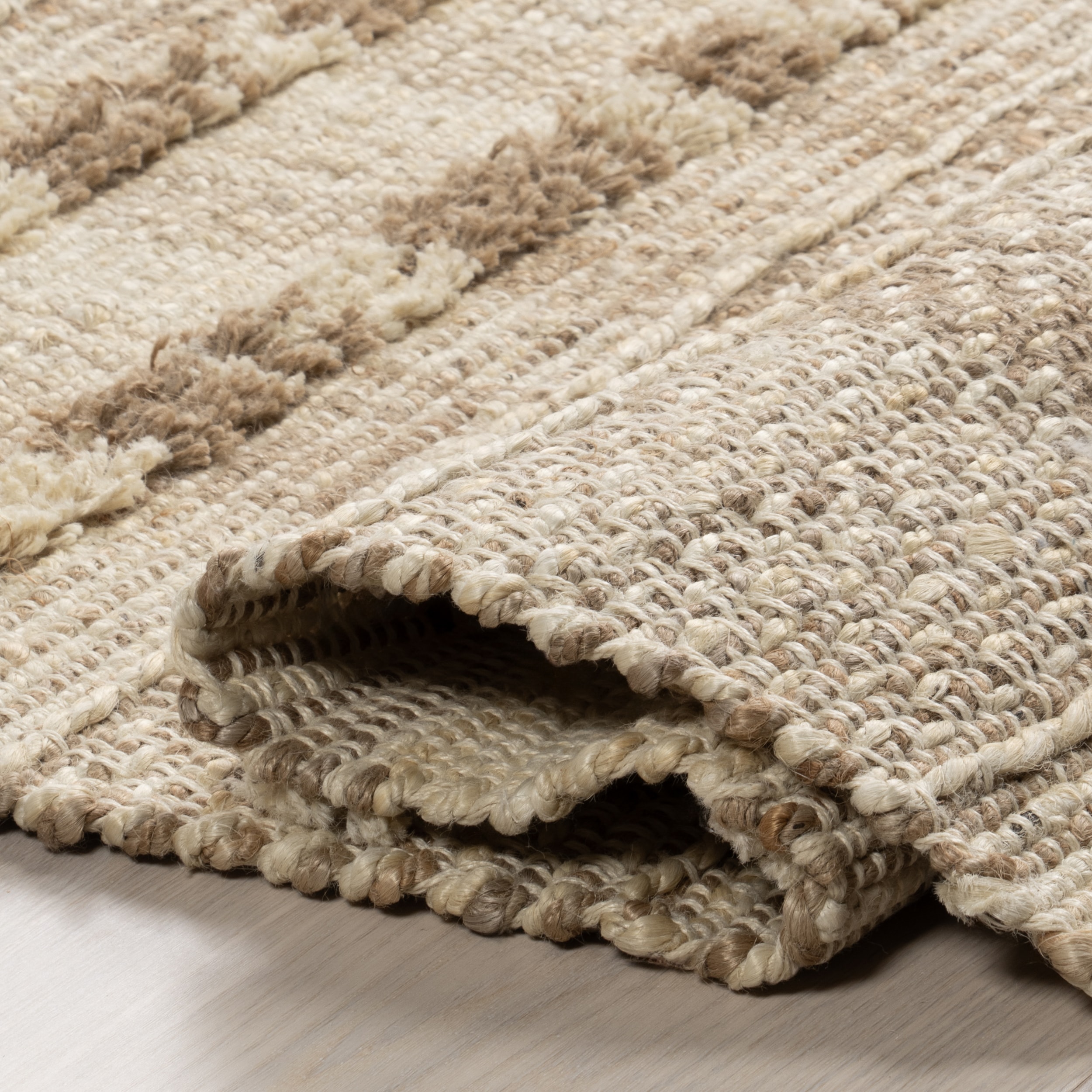 nuLOOM Blakley Textured Plaid Jute 4ft. x 6ft. Natural Area Rug in the ...