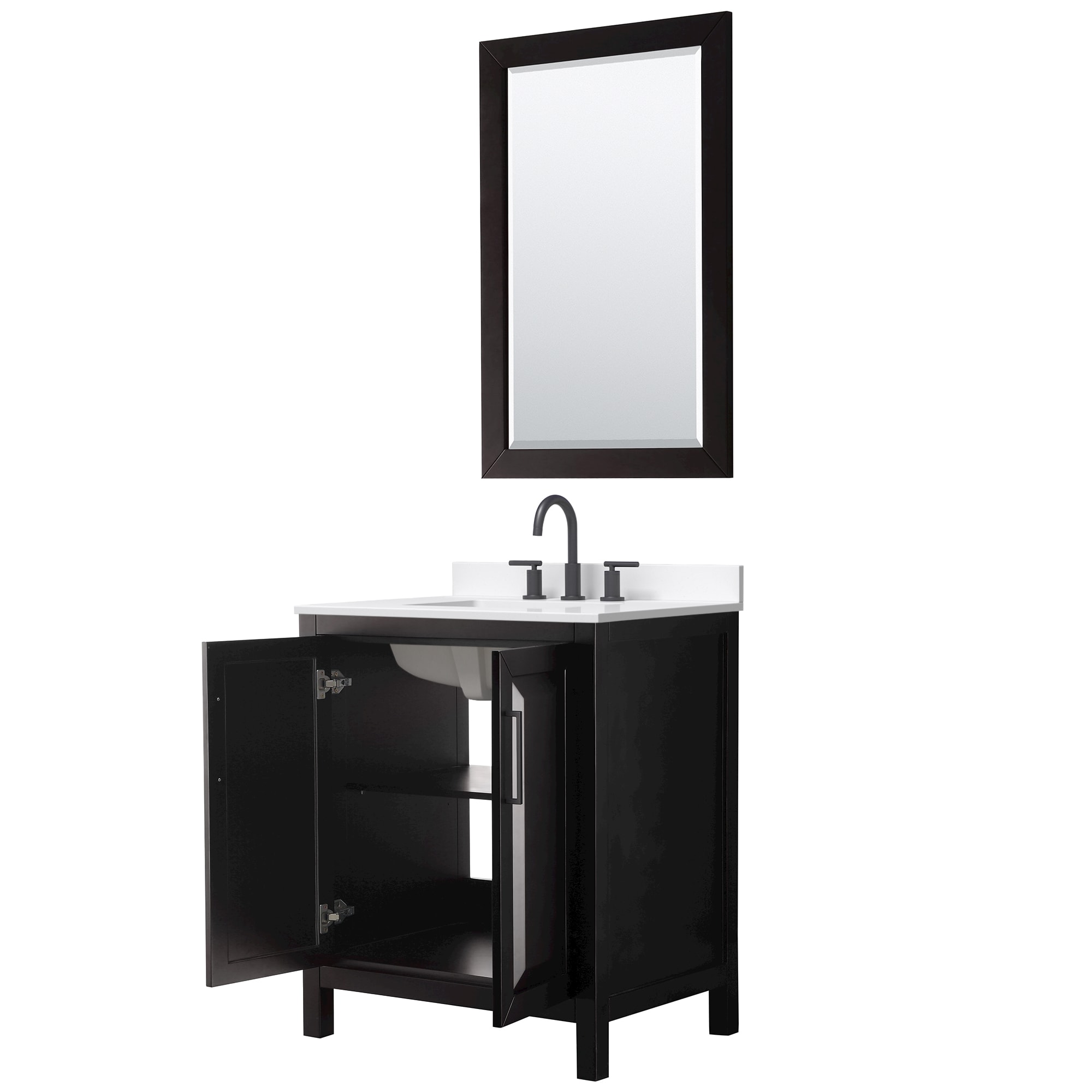 Wyndham Collection Daria 30-in Dark Espresso with Matte Black Trim ...
