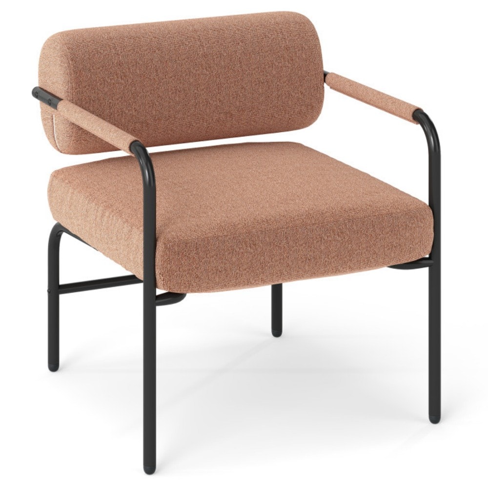 Fenbeli Velvet Accent Chair with Cylindrical Backrest and 330-lb Metal ...