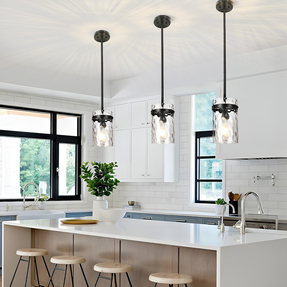Henveton Jasslynn 5.9 in. Modern Black Pendant Light for Kitchen Island ...