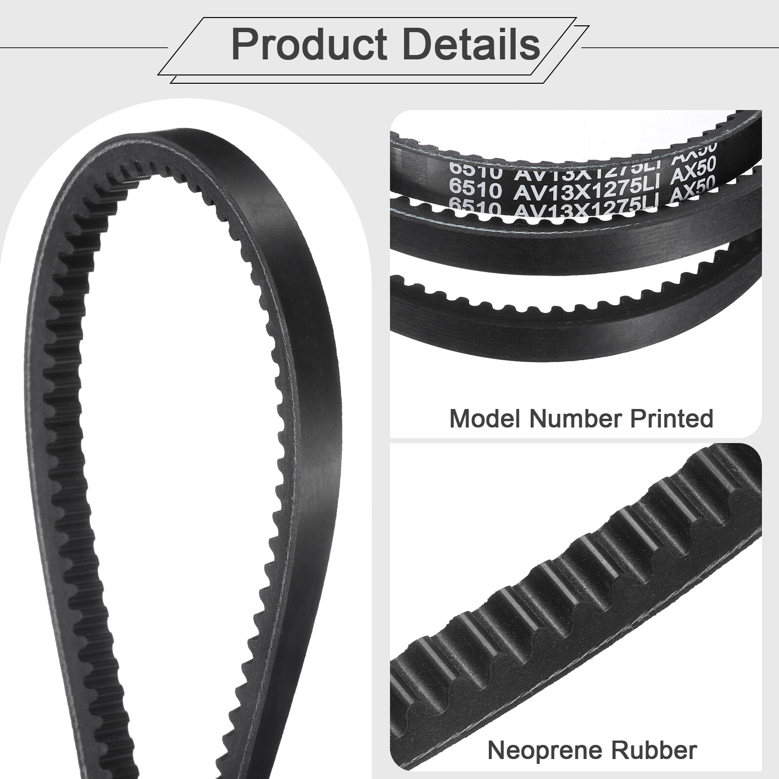 Unique Bargains 4pcs AX50 EPDM V-Belt Raw Edge Cogged Industrial Rubber ...