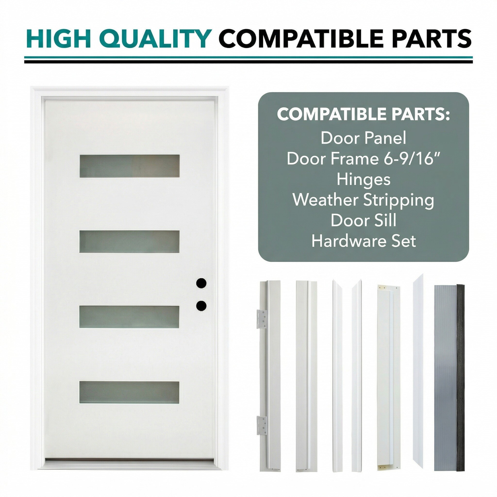 Wooakway 36 x 80 Fiberglass Entry Door with Brickmould Frosted Glass ...