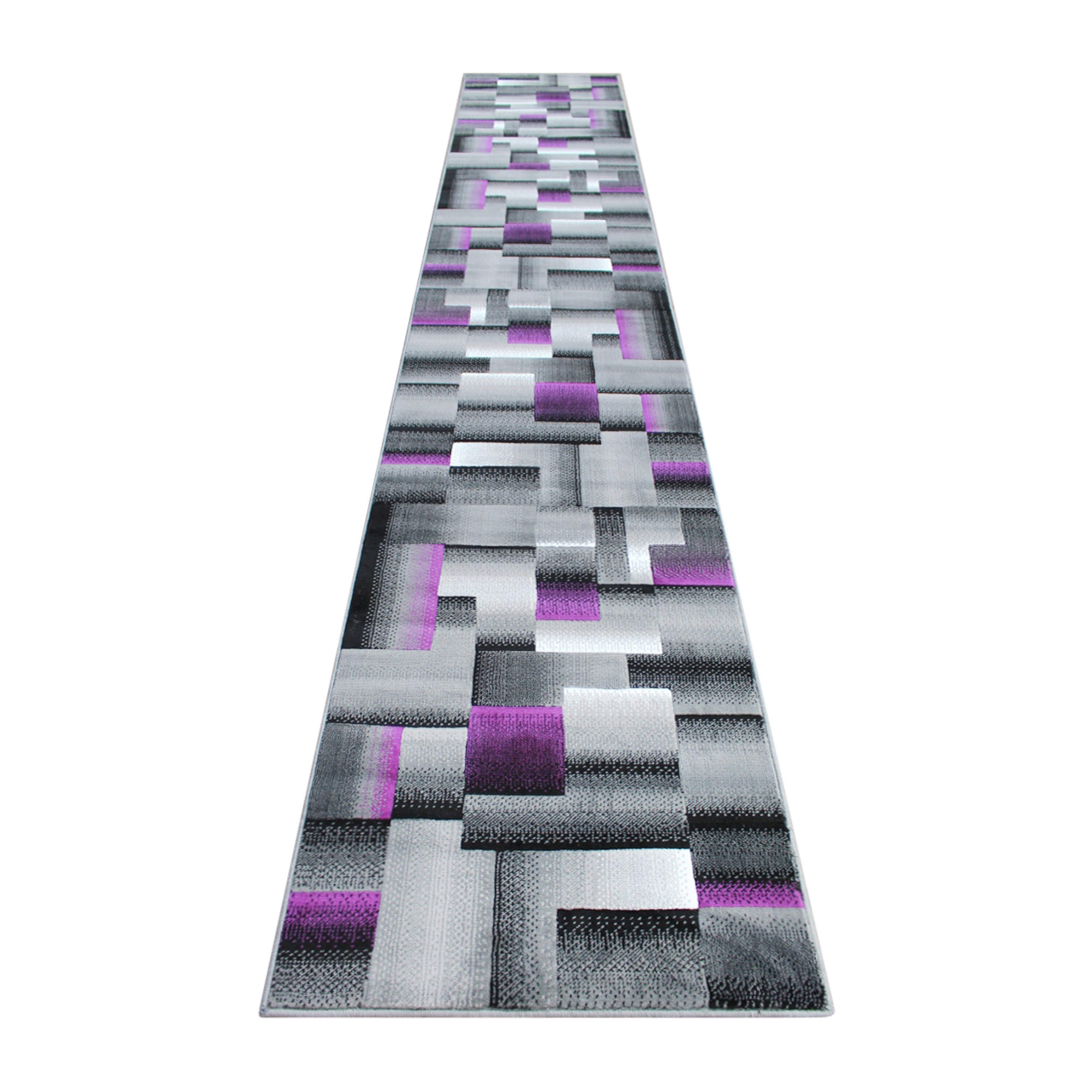 Emma + Oliver Malaga 3x16 Modern Cubist Olefin Accent Runner Rug in ...