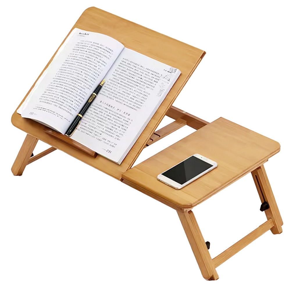 GAOMON Bamboo Lap Desk with 4 Adjustable Gears- Tilting Top for Bed ...