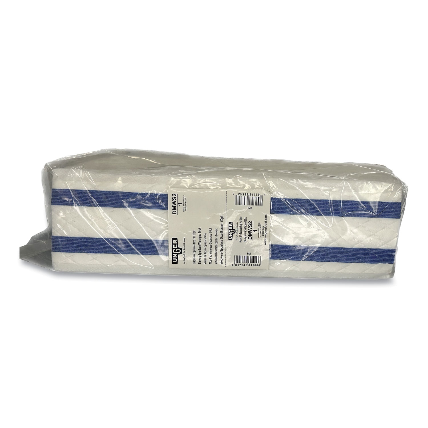 Unger Excella Single-Use Spunlace Mop Pads 18.5 x 5 White 50 per Pack ...