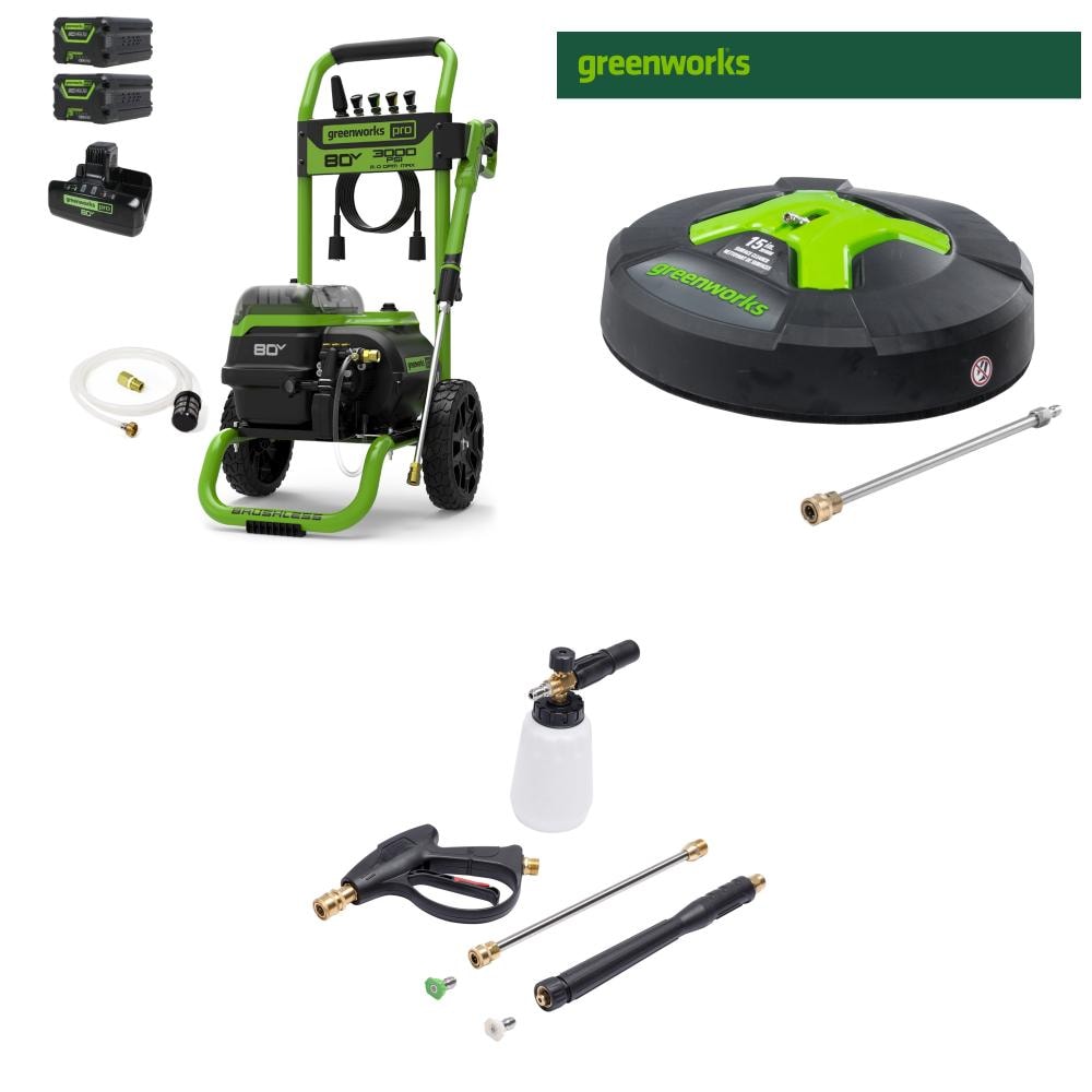 Shop Greenworks Greenworks Pro 3000 PSI 2-GPM Cold Water Battery ...
