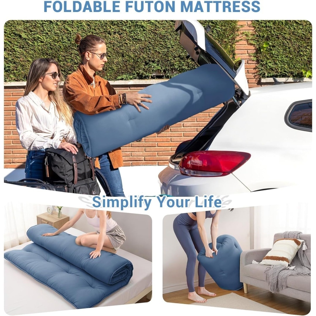 Garvee FULL Foldable Futon Bed Mattress 54inx80in Roll Up Japanese ...