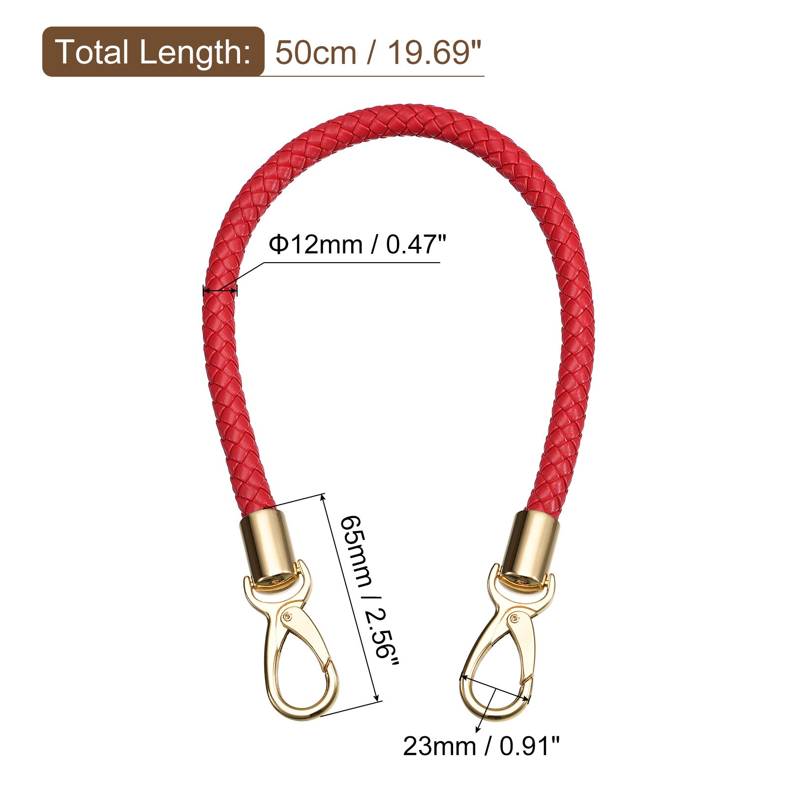 Unique Bargains Leather Purse Strap 50cm/19.7-Inch PU Braided Purse ...