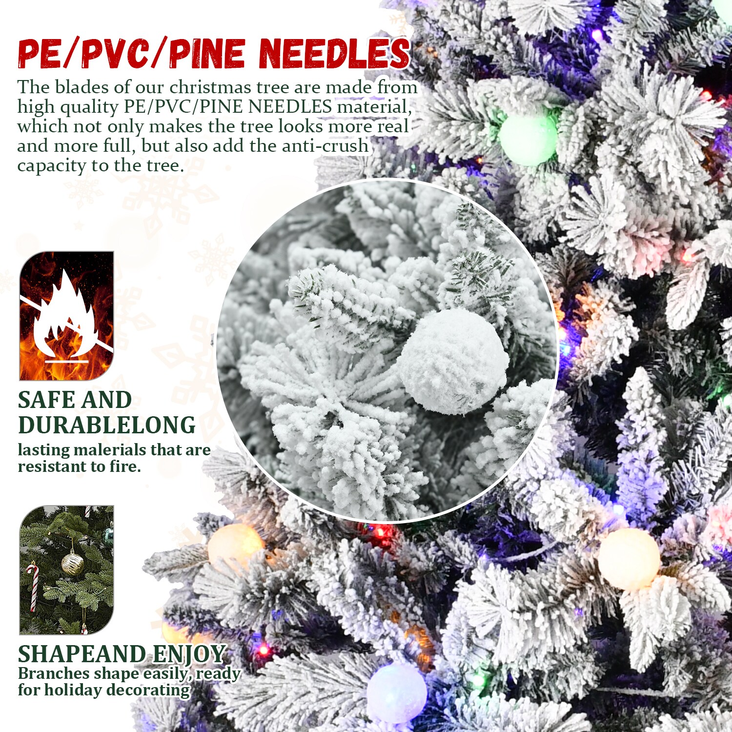 Streamdale Furniture Streamdale 7.5ft Flocked Christmas Tree 400L ...