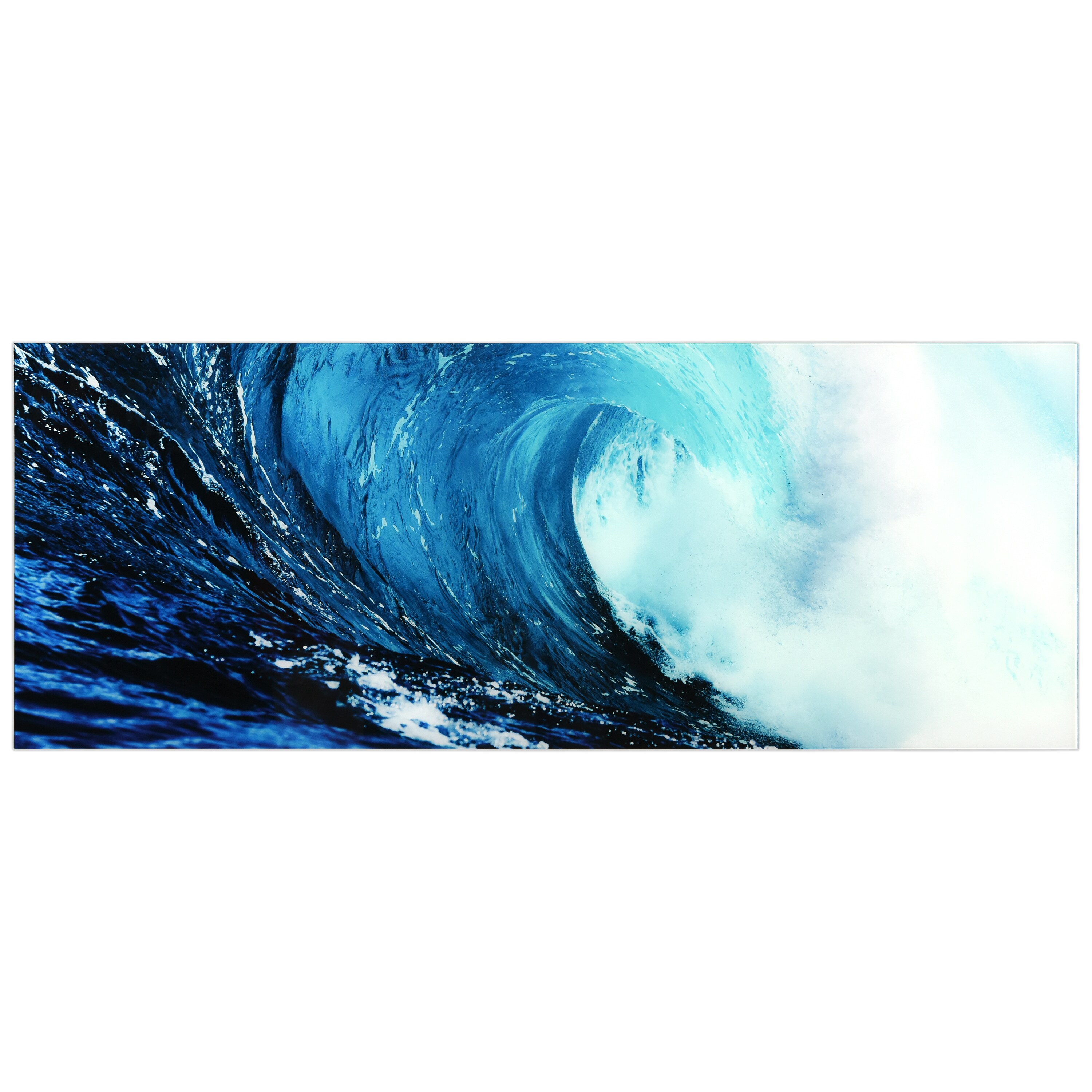 Empire Art Direct Wall Art 24 x 63 Blue Wave 2 Frameless Free Floating ...