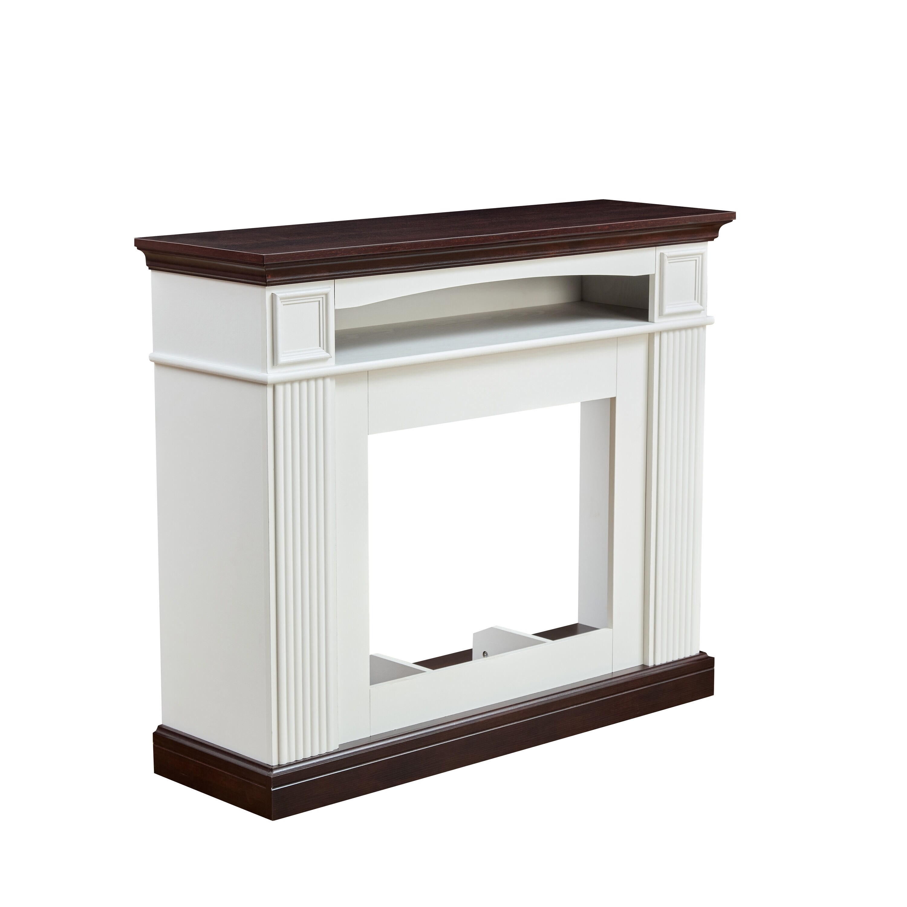 LOVMOR Farmhouse Style Fireplace Tv Stand Living Room Bedroom Store Cds ...