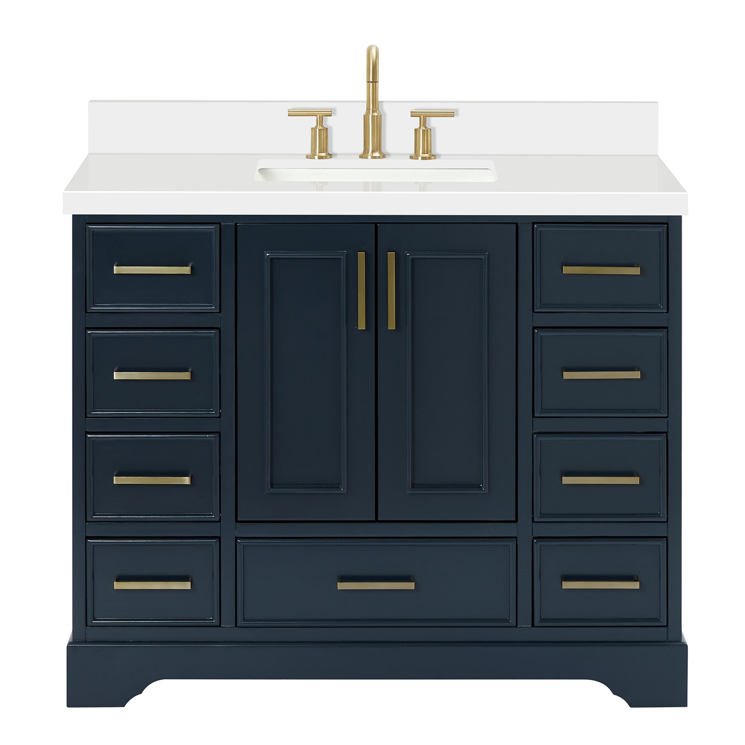 ARIEL Stafford 42-in Midnight Blue Undermount Single Sink Bathroom ...