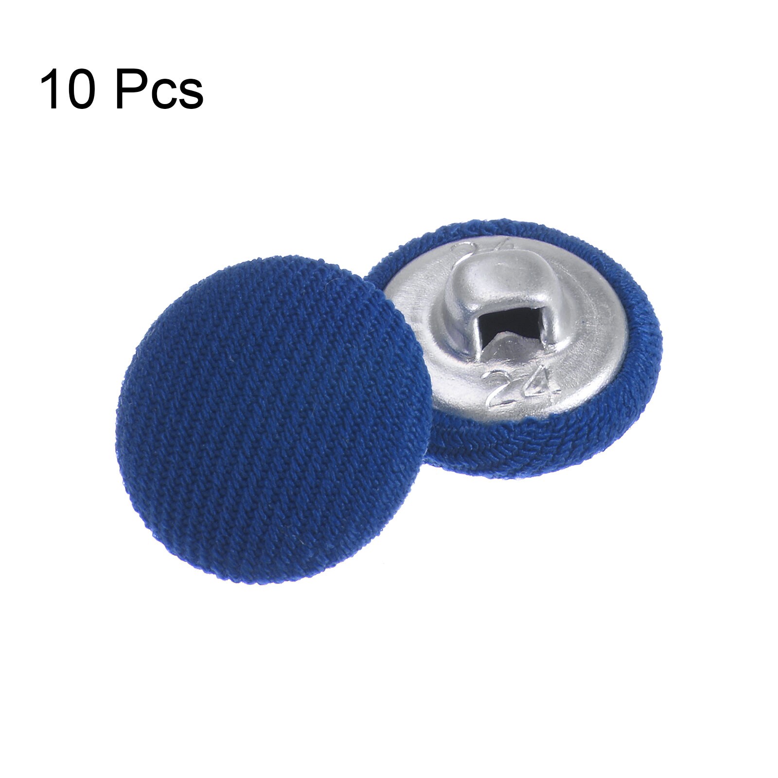 Harfington 10pcs 24L Fabric Cloth Covered Button 15mm Metal Shank Round ...