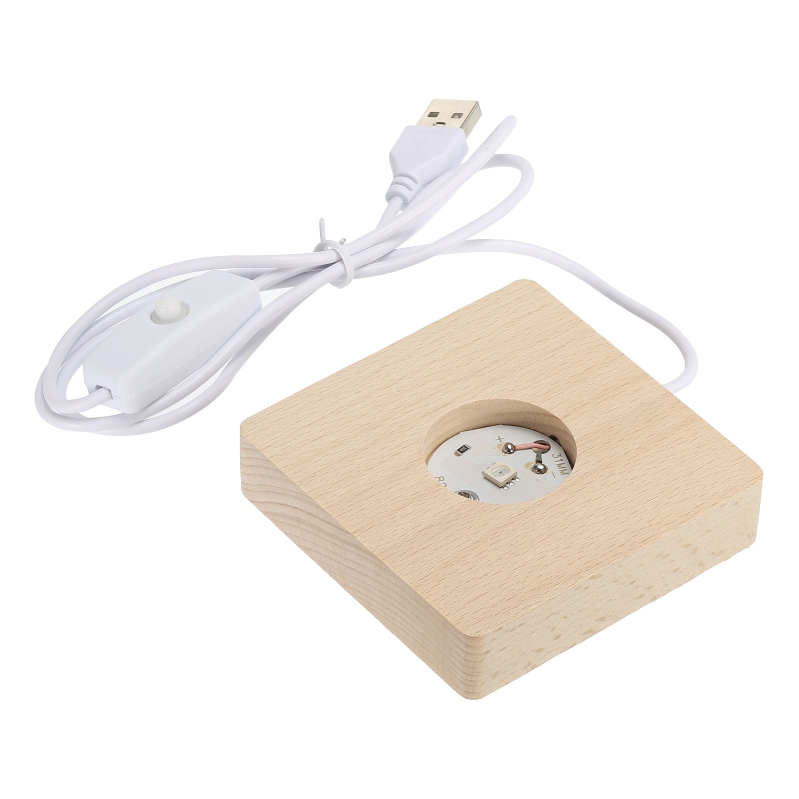 Unique Bargains LED Wood Displays Base Ball Stand Holders 8x8x2cm ...