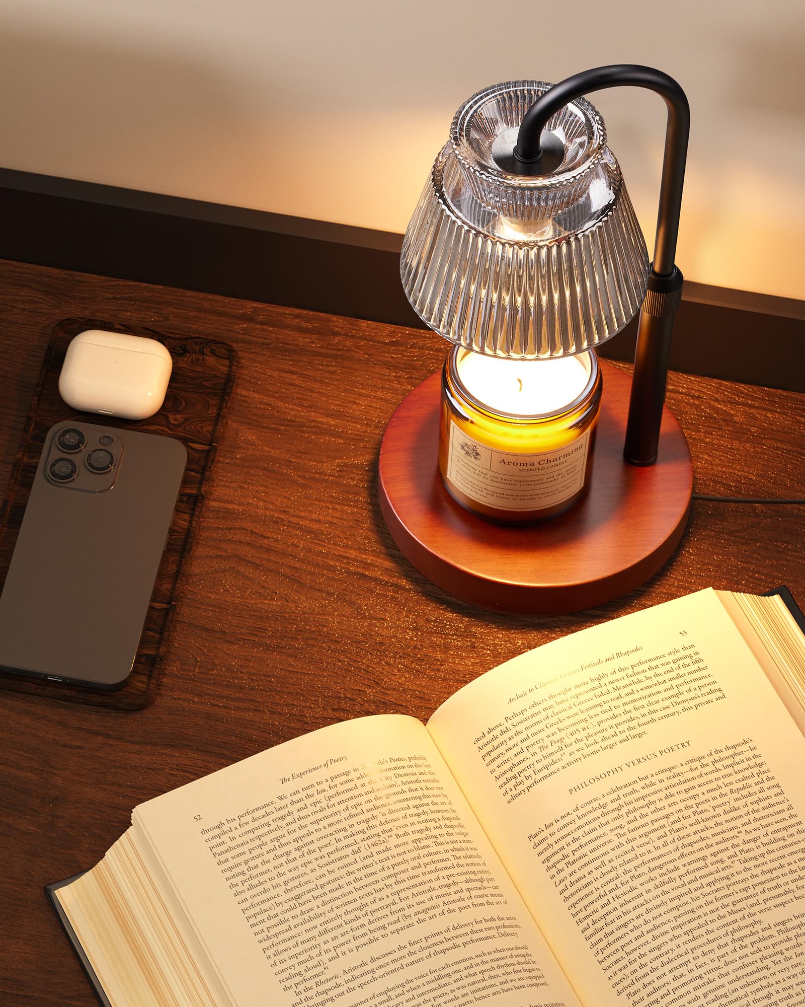 Anqtovp Candle Warmer Lamp Timer Dimmable Wax Melt Warmer with 2 Bulbs ...