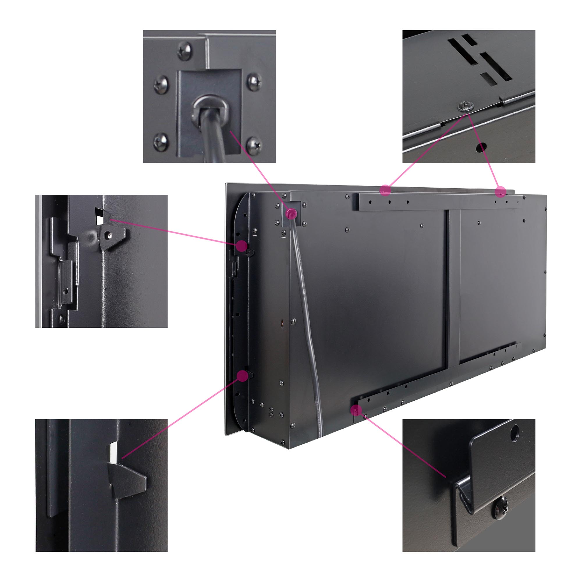 Bybafun 42-in W Black Wall mount Fan-forced Electric Fireplace with ...