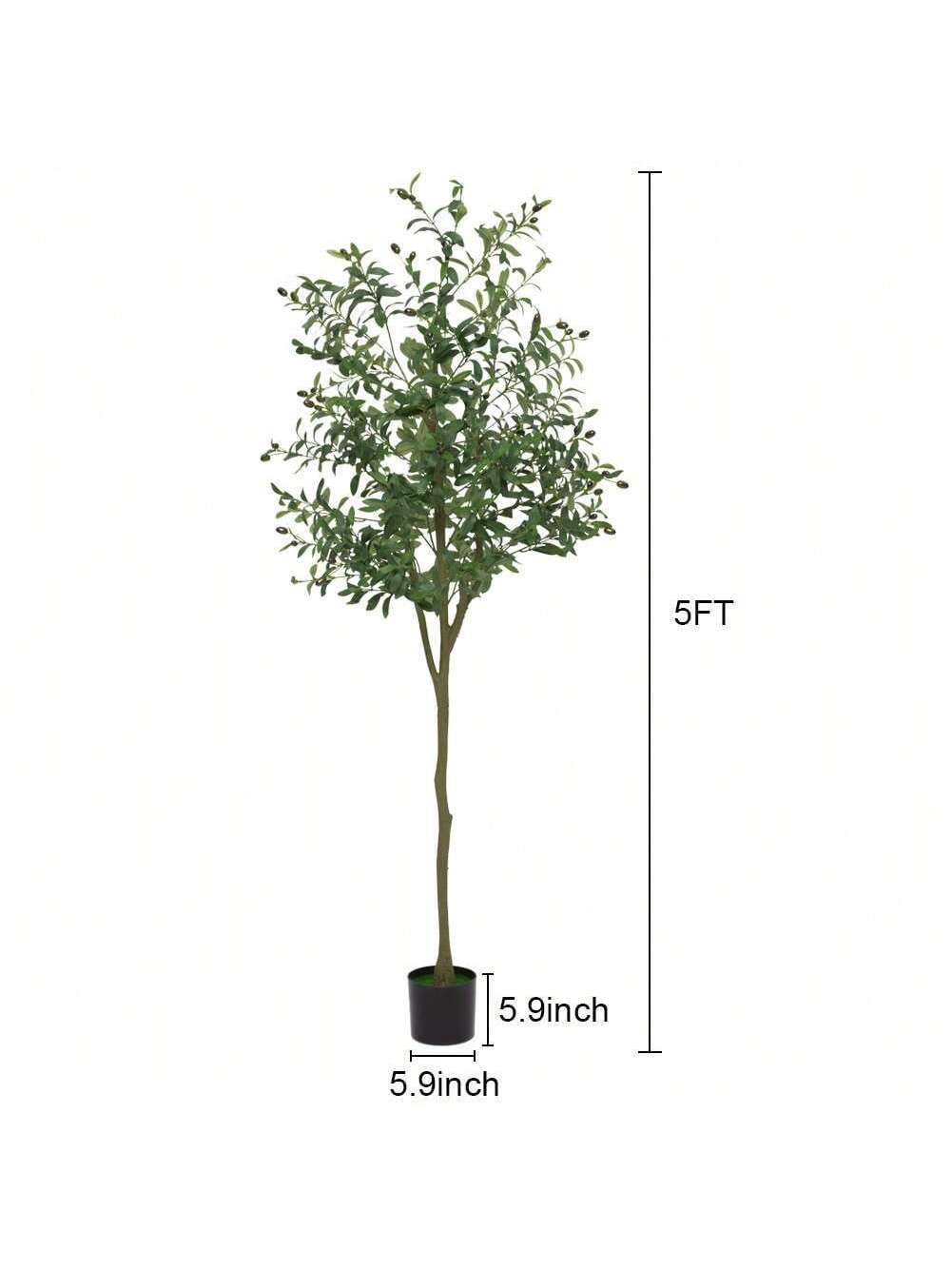 Der Rose 5FT Artificial Olive Tree Ornaments Fake Potted Olive Silk ...
