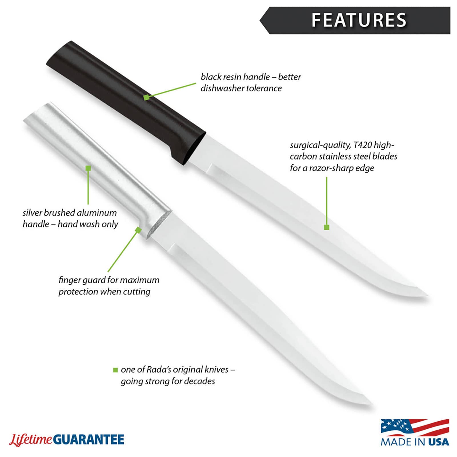 Rada Cutlery 7Inch Slicer Knife Aluminum Handle in the Cutlery ...