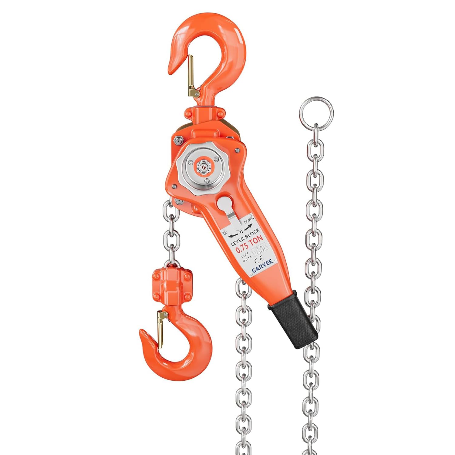 GAOMON Orange Manual Lever Chain Hoist 0.75 Ton 1650 Lbs Capacity 10 Ft ...