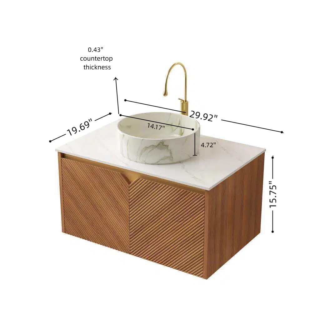 Huluwat 30-Inch Bathroom Vanity Sink Floating Plywood Storage Cabinet ...