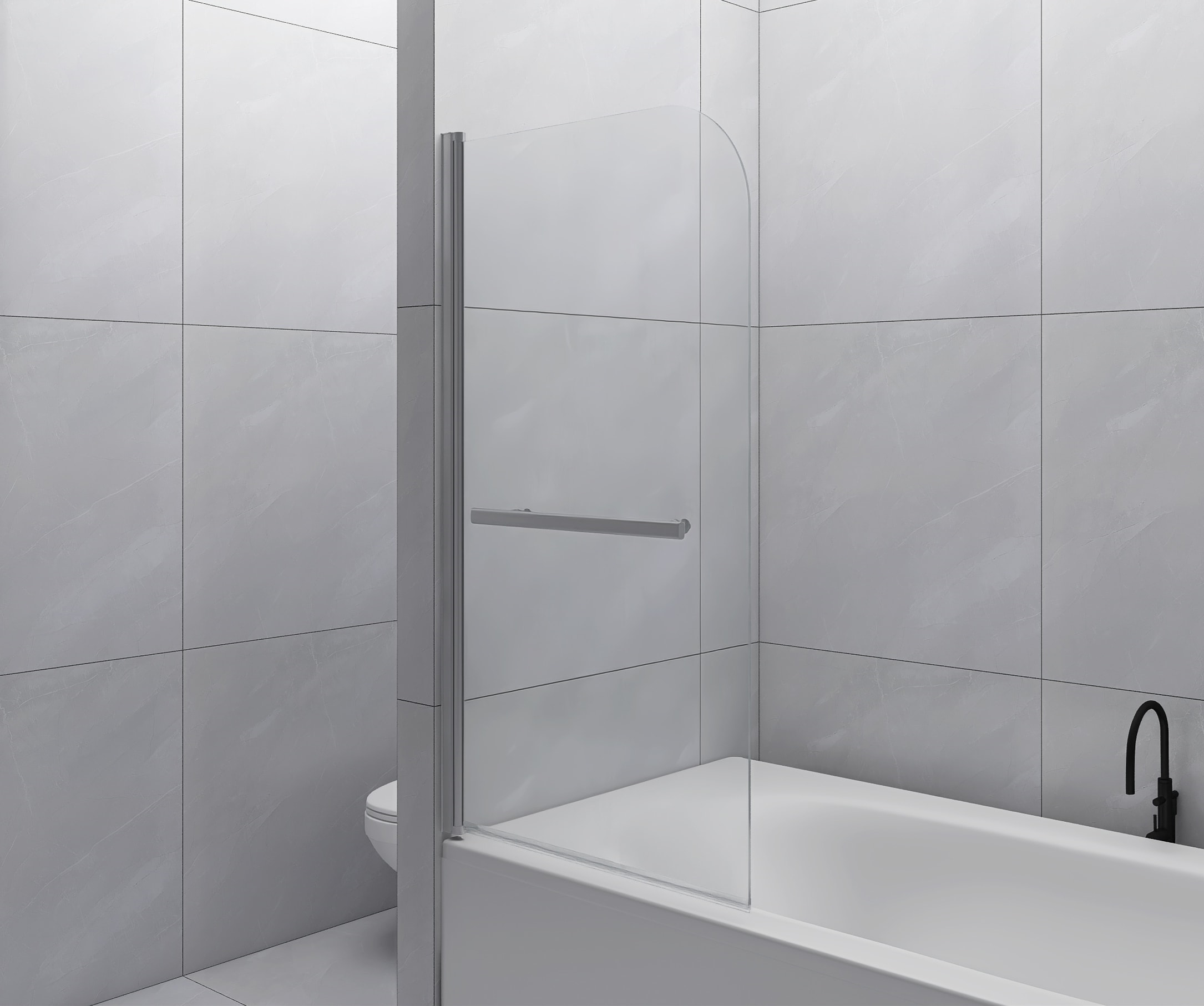 LOVMOR 31 inchX55 inch Bathtub Screen Framless Shower Door Tempered ...