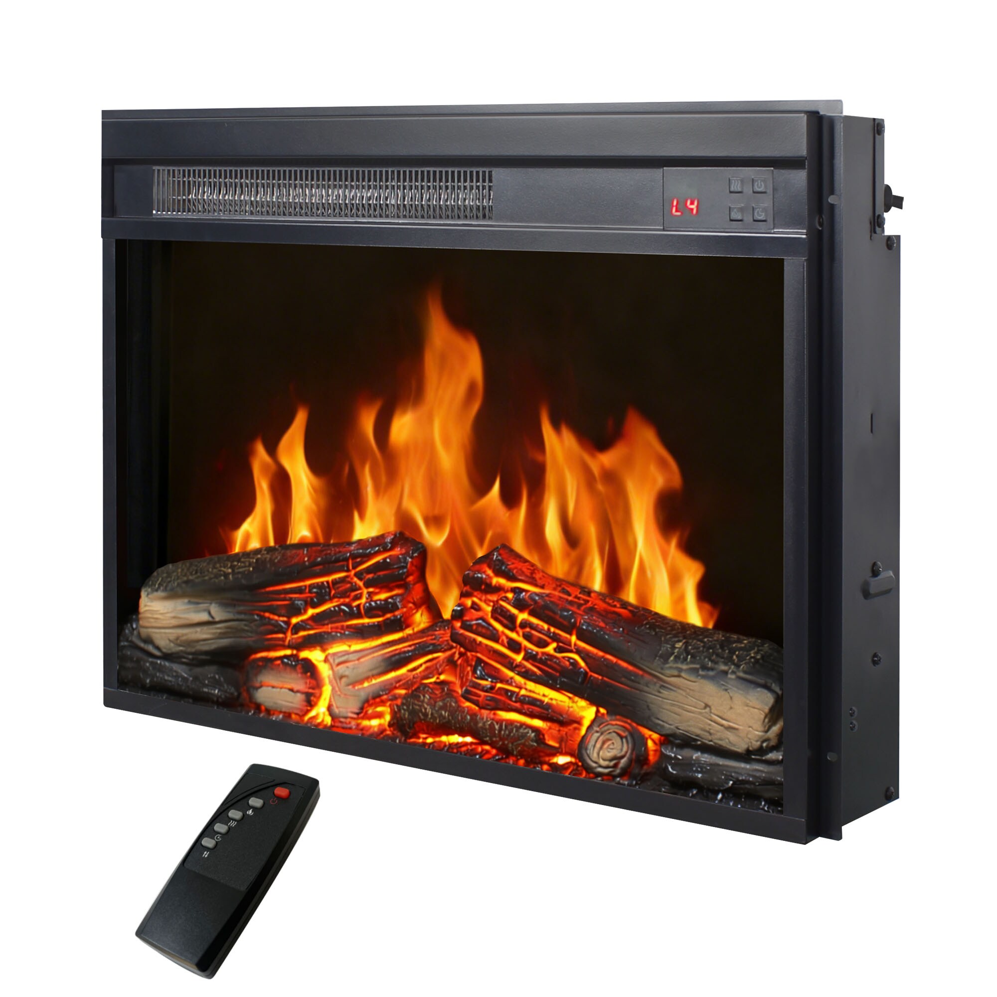 Dimakai Black Electric Fireplace Insert 23 Inch Ultra Thin Heater with ...