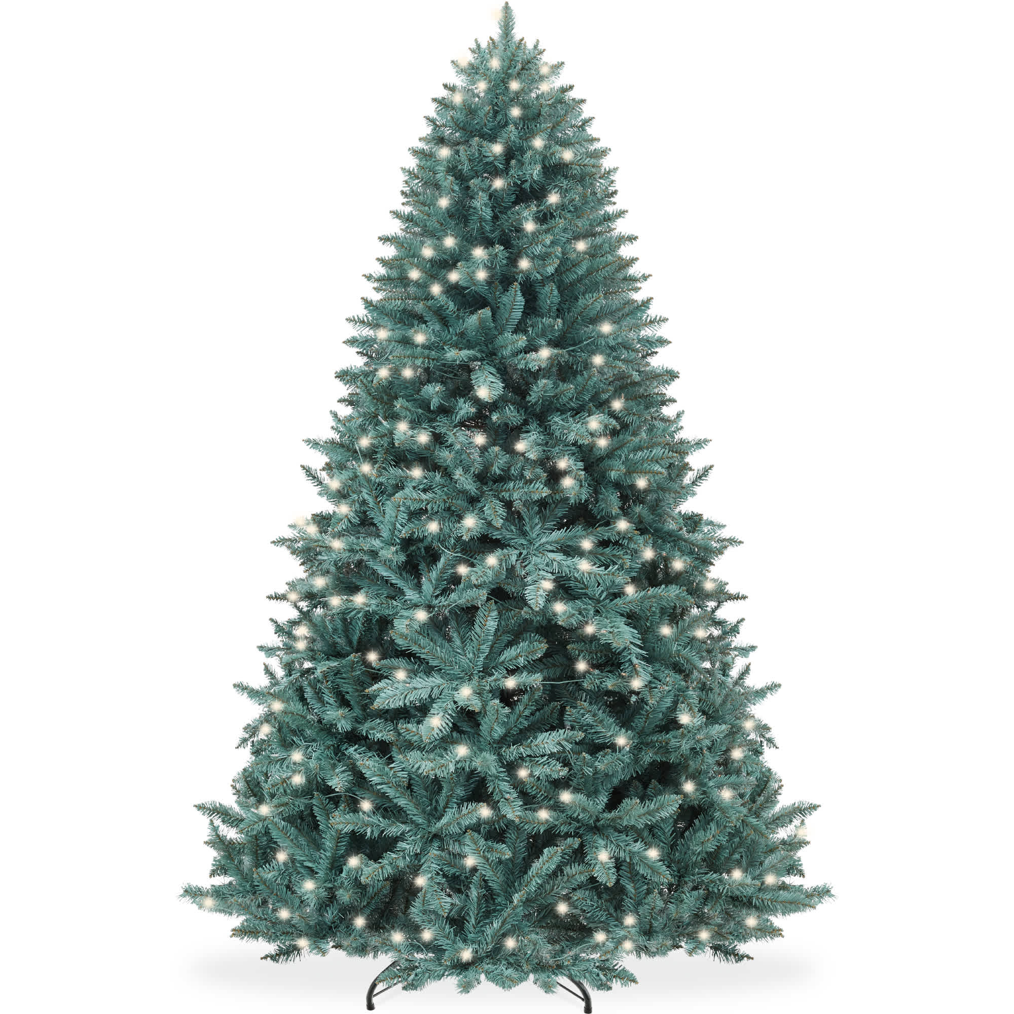 Best Choice Products 7.5ft Pre-Lit Blue Spruce Christmas Tree w ...