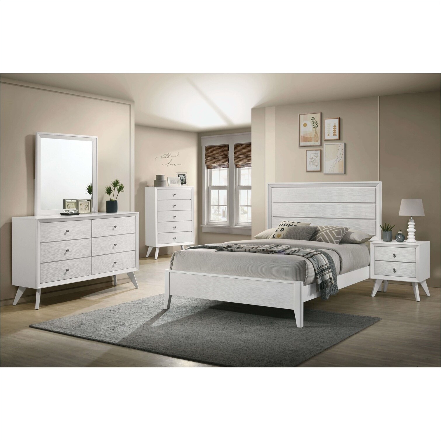 SUNCREAT Contemporary Bachelor s Chest with Angled Legs and Wave ...