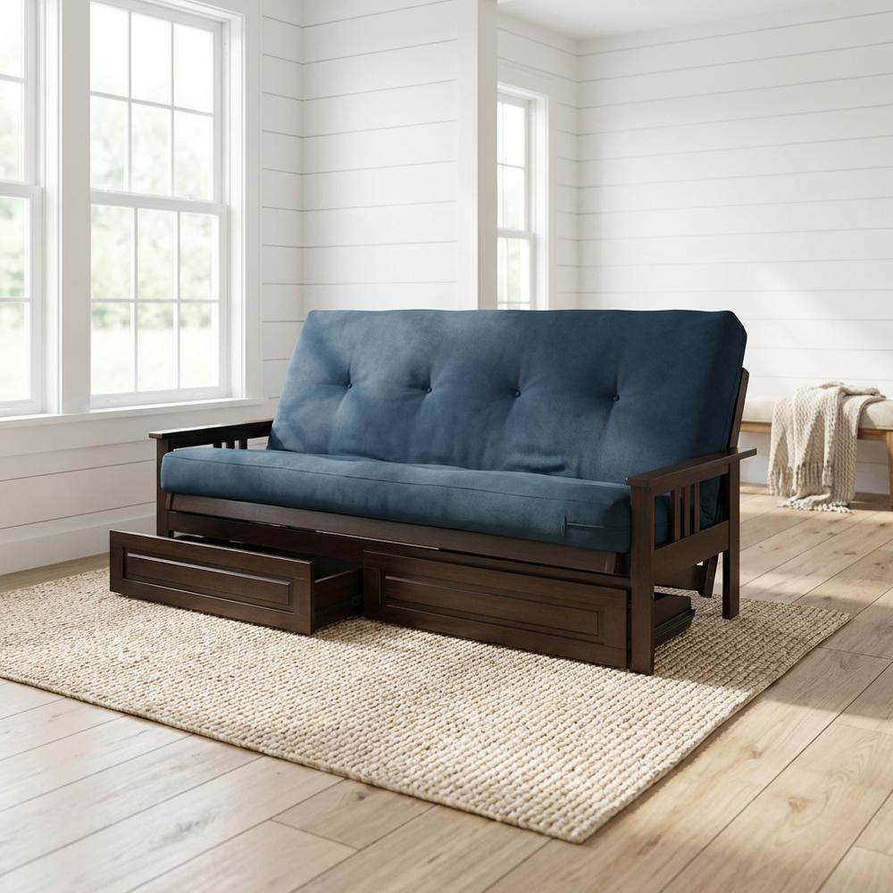 Kodiak Furniture Monterey Frame-Espresso Finish-Suede Navy Mattress ...