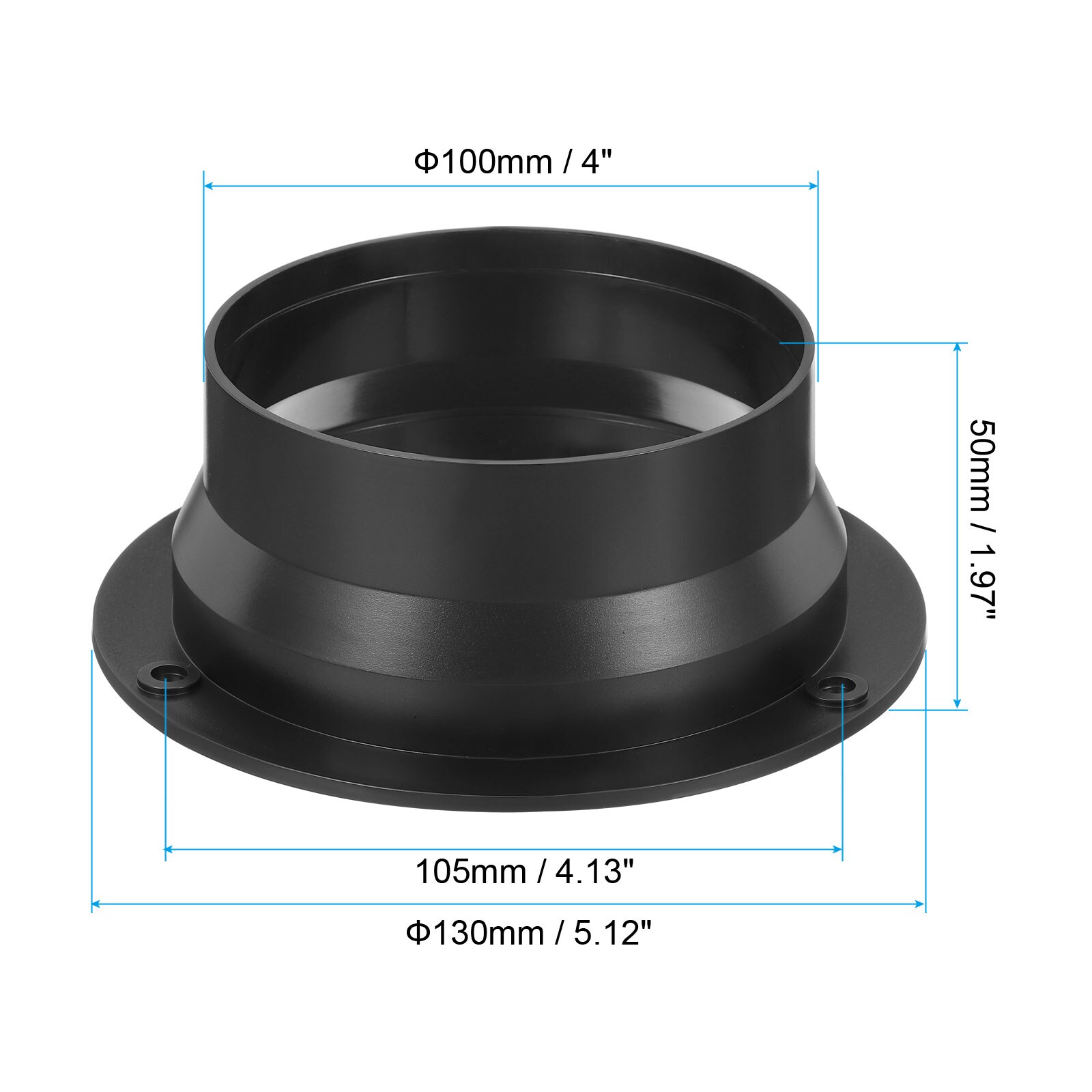 PATIKIL 4 inch Duct Connector Flange ABS Straight Pipe Exhaust Inlet ...