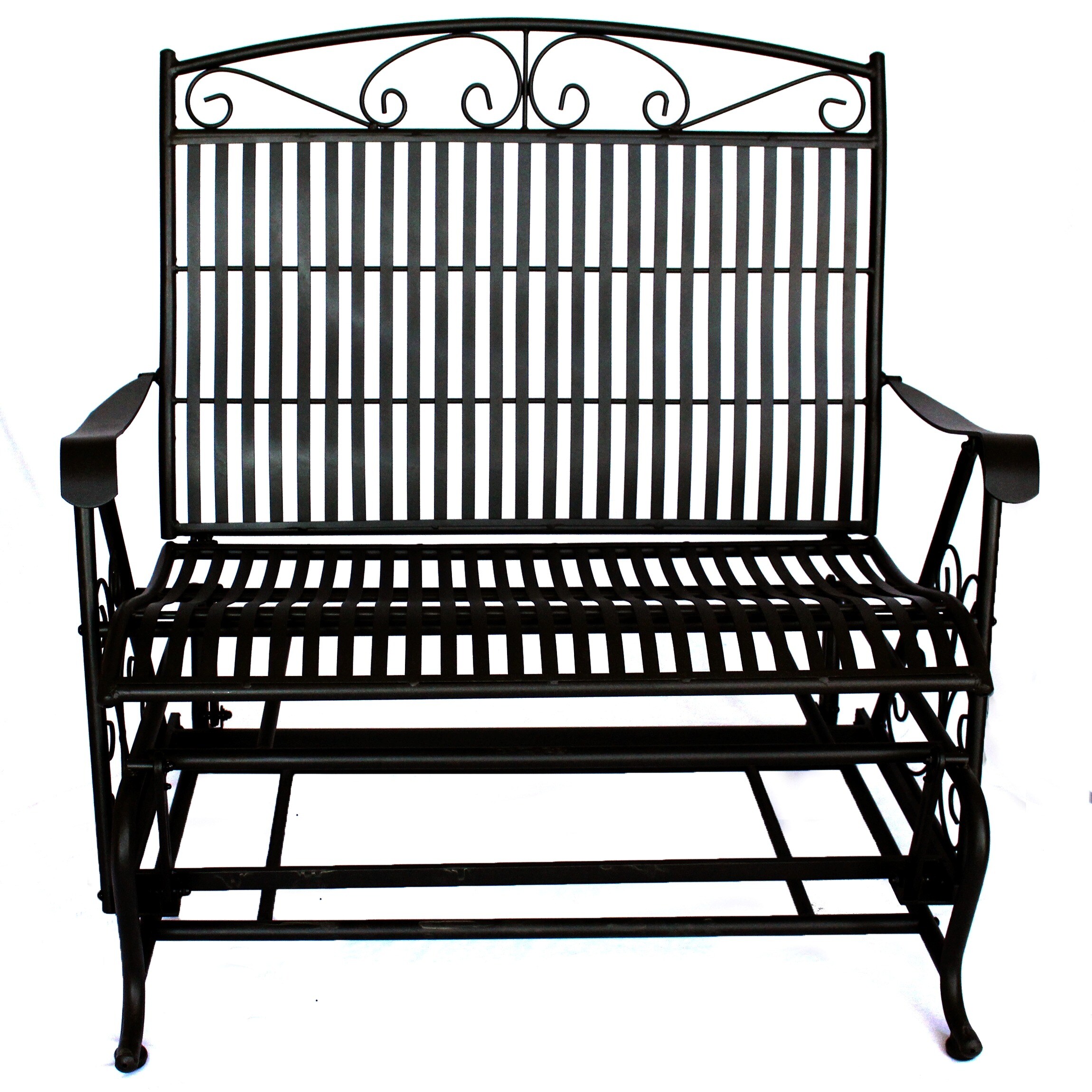 Courtyard Casual French Quarter Black Steel Frame Conversation Chair ...