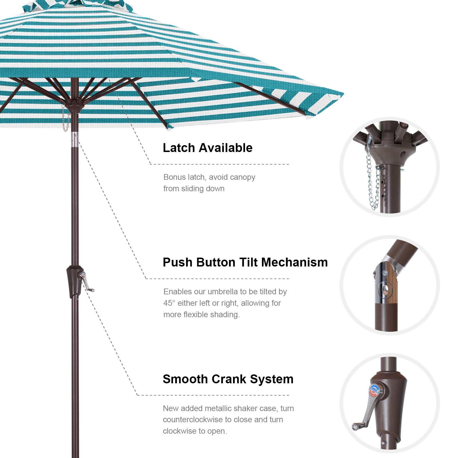 ABCCANOPY 9-ft Steel Multiple colors/finishes Push-button Tilt Market ...