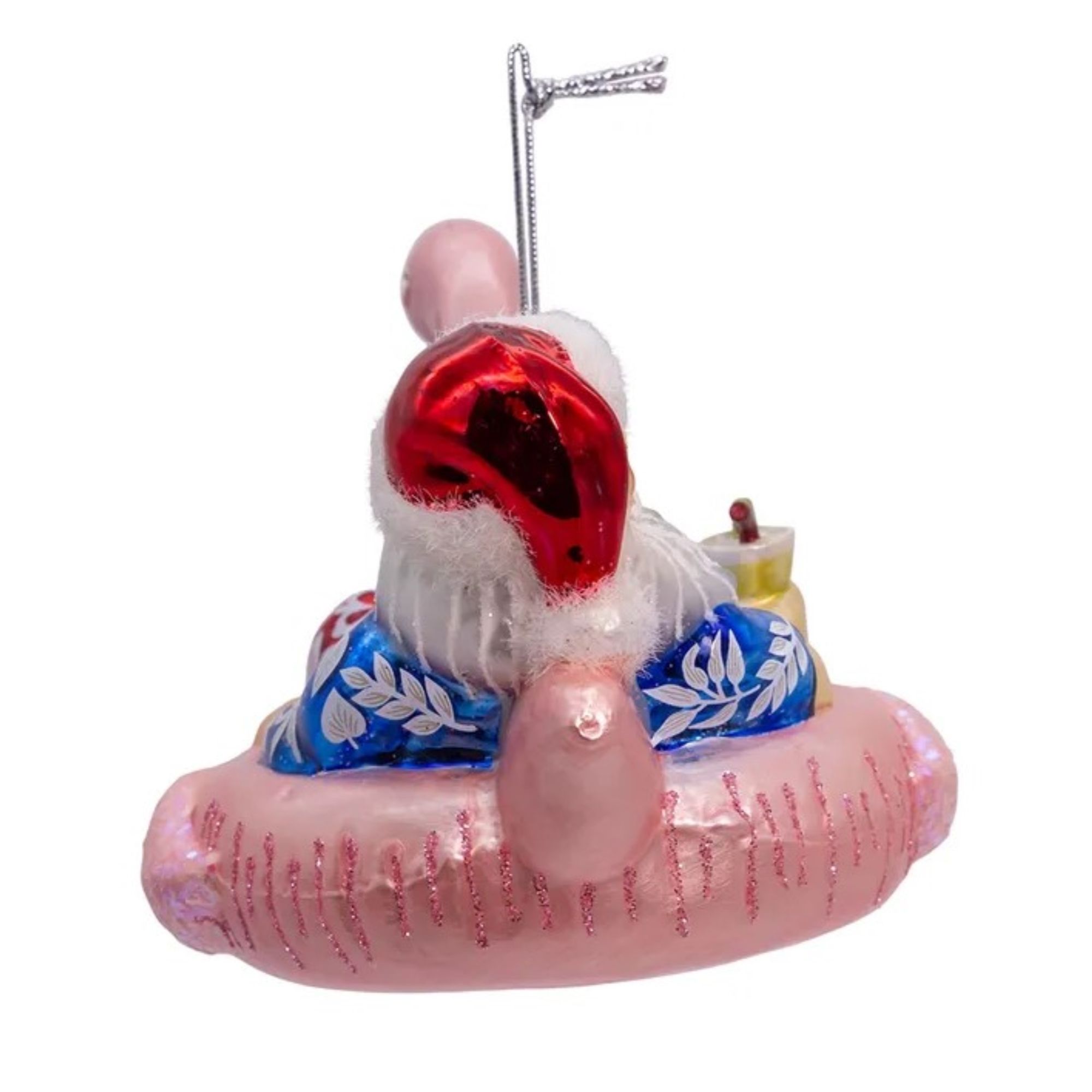 Kurt S. Adler Nobel Gems Glass Christmas Ornament - Santa in Flamingo ...