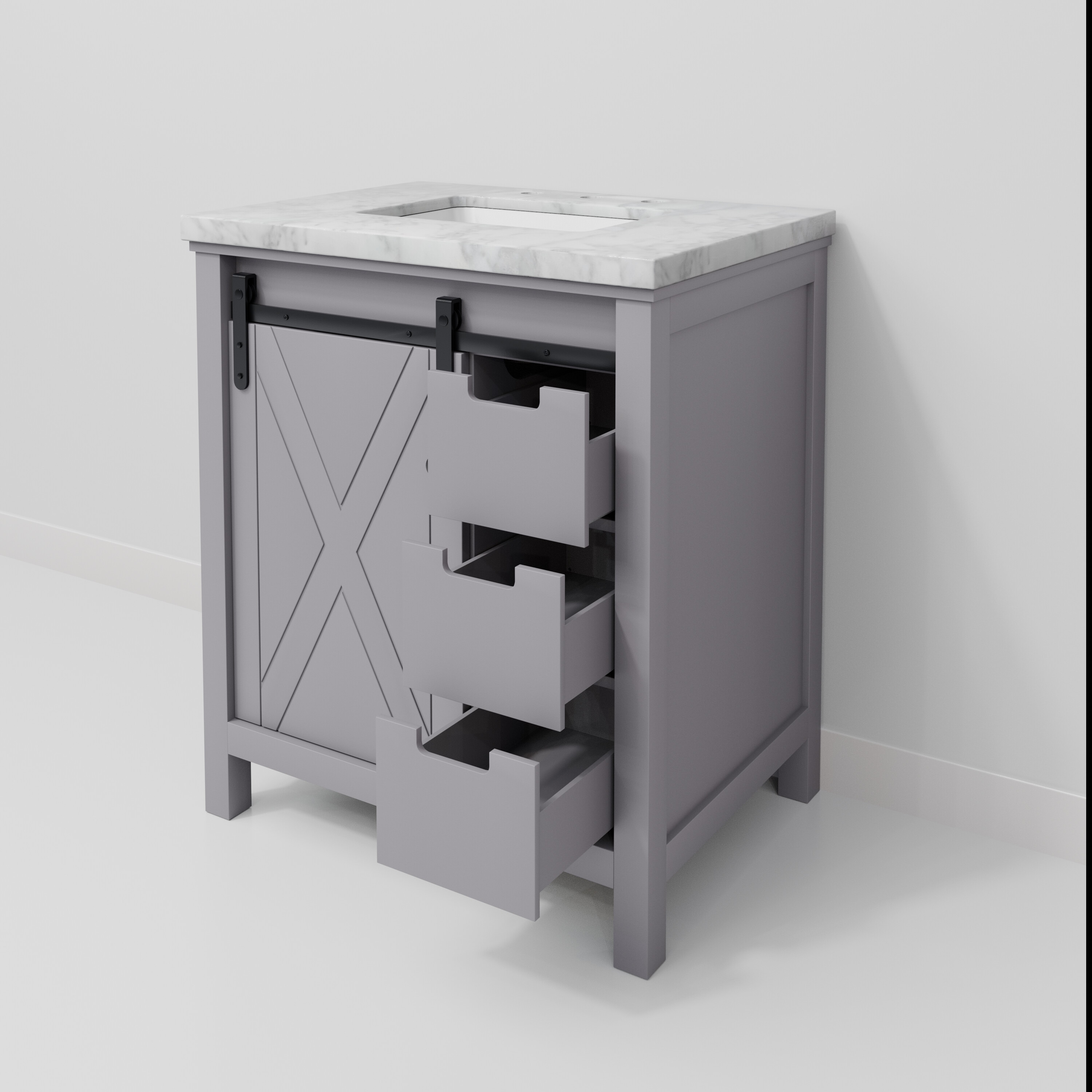Lexora Marsyas 30-in Dark Gray Undermount Single Sink Bathroom Vanity ...
