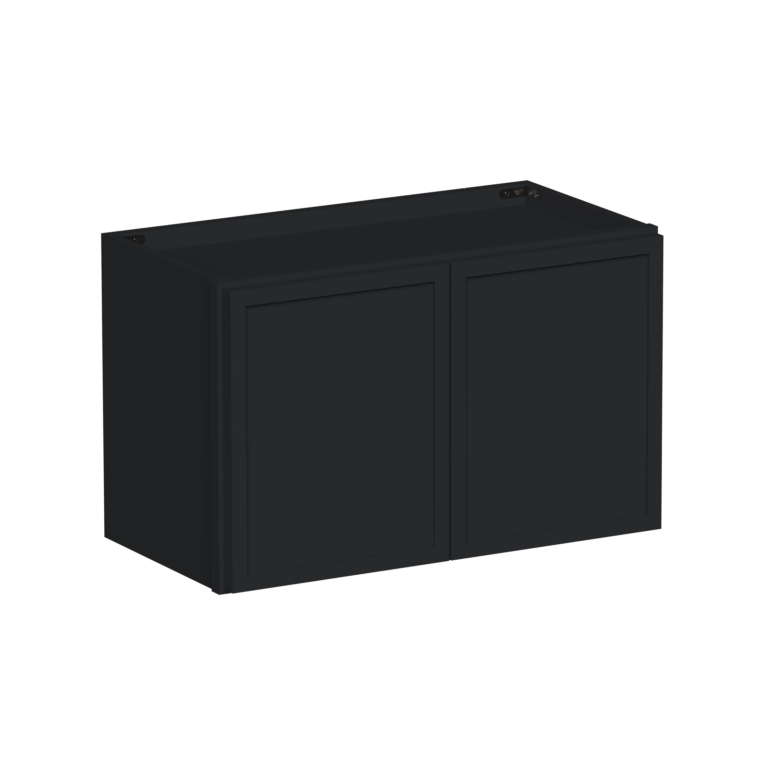 Boyel Living 24-in W x 15-in H x 12-in D Black Shaker Ready-to-Assemble ...