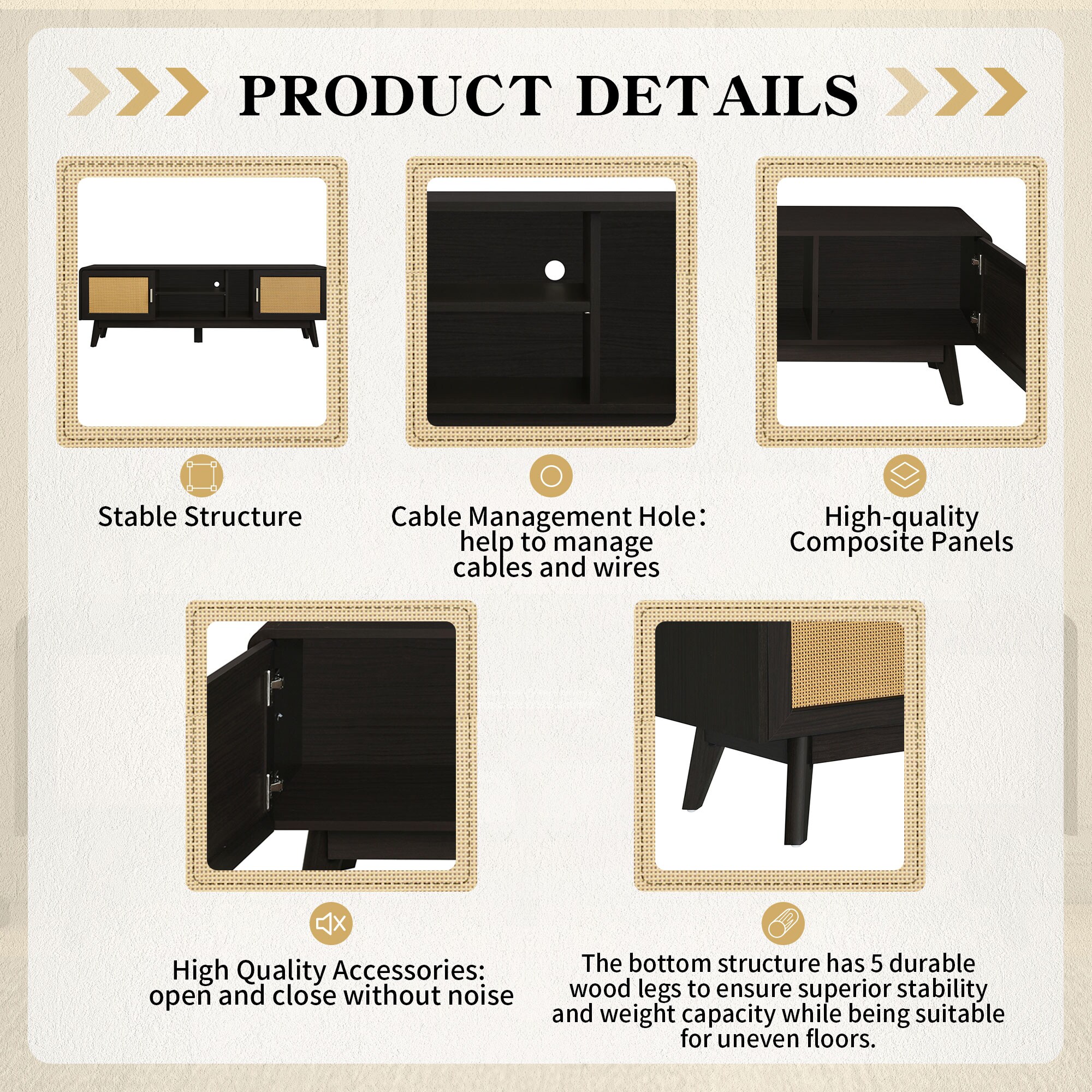 Fun Orange Farmhouse/Rustic Gray Tv Cabinet (Accommodates TVs up to 65 ...