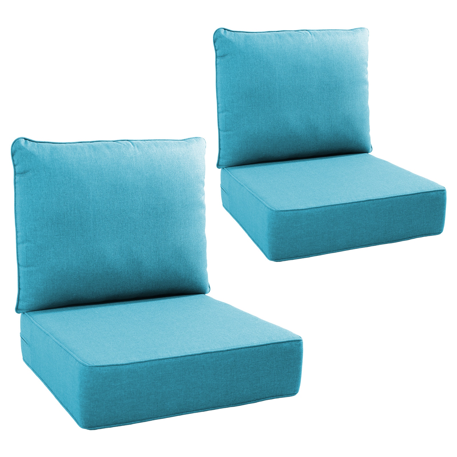 Pocassy 22-in x 22-in 4 -Piece Light Blue Patio chair cushion in the ...