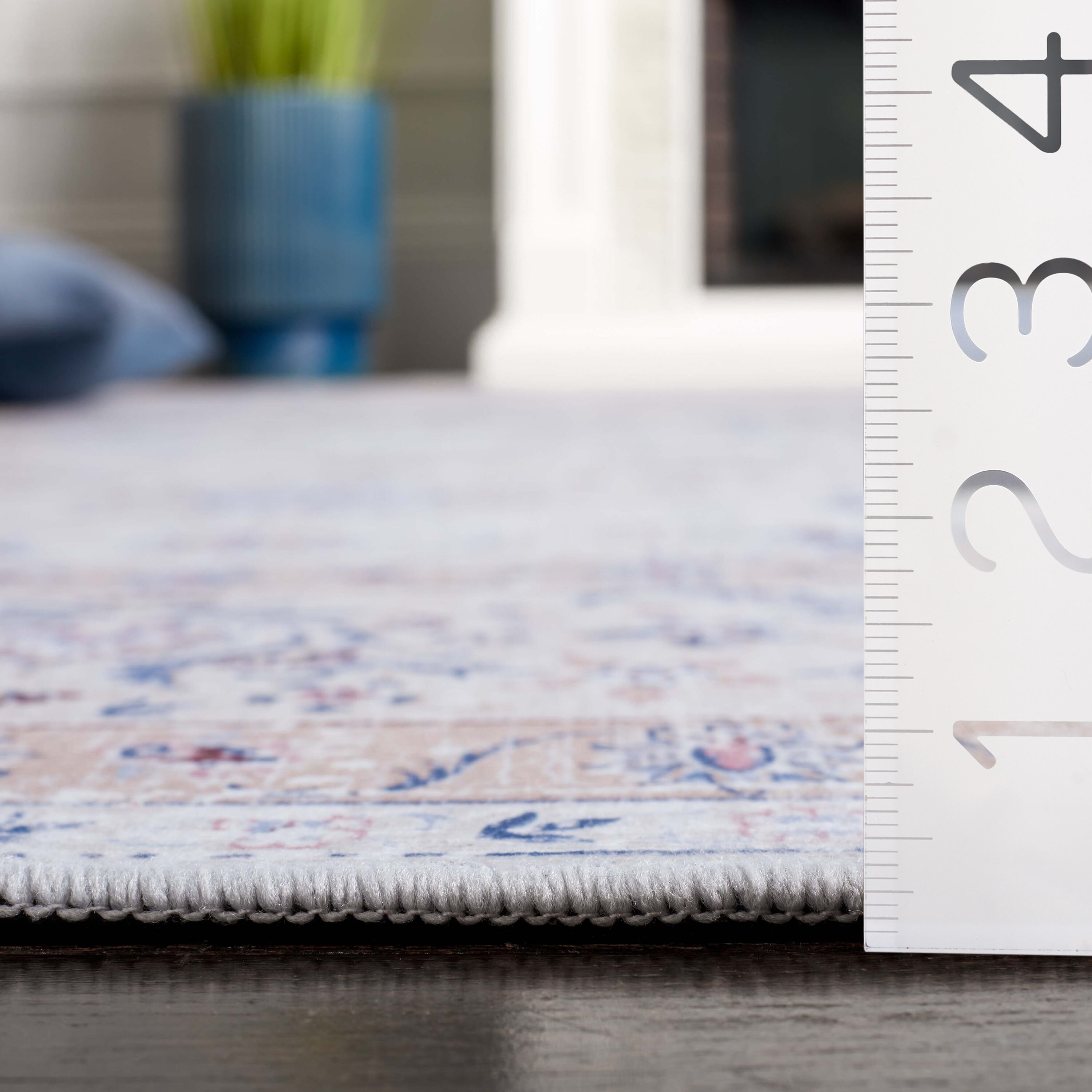 Safavieh Tucson 100A Ivory Blue Machine Washable/Slip Resistant 8ft x ...